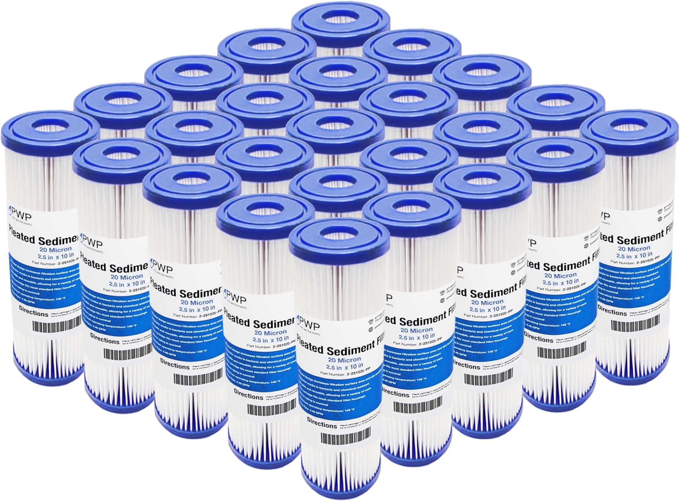 Amazon.com: Pleated Poly Sediment Water Filter Cartridge 10x2.5 20 ...