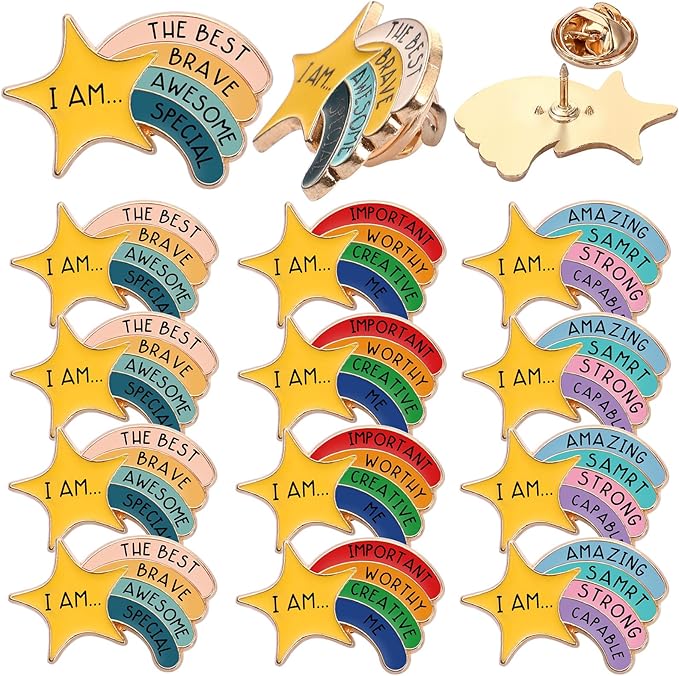 Amazon.com: Highergo 12 Pcs Motivational Rainbow Lapel Pin Bulk for ...