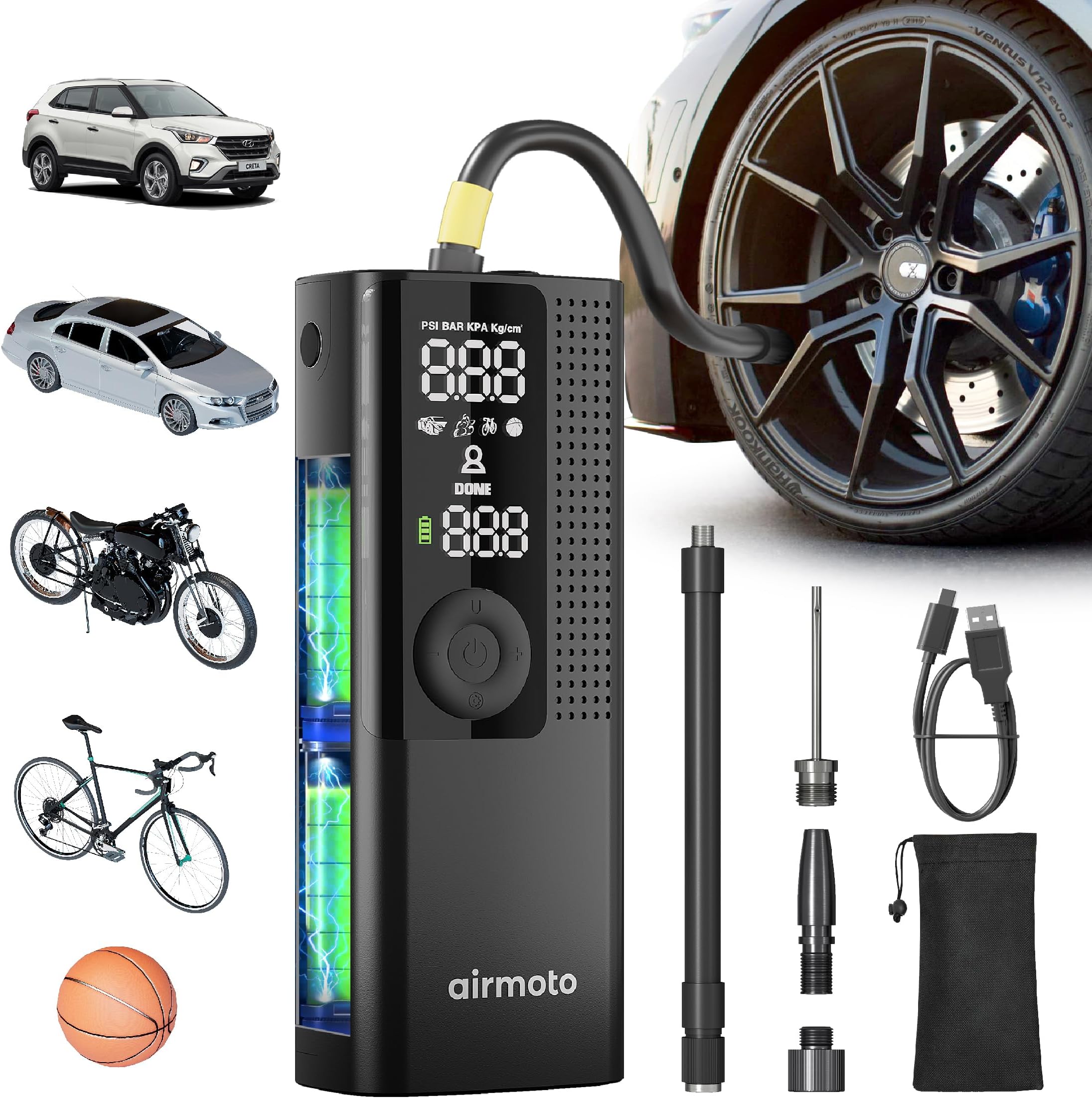 Amazon.com: POCKET AIR Tire Inflator Portable Air Compressor by ...