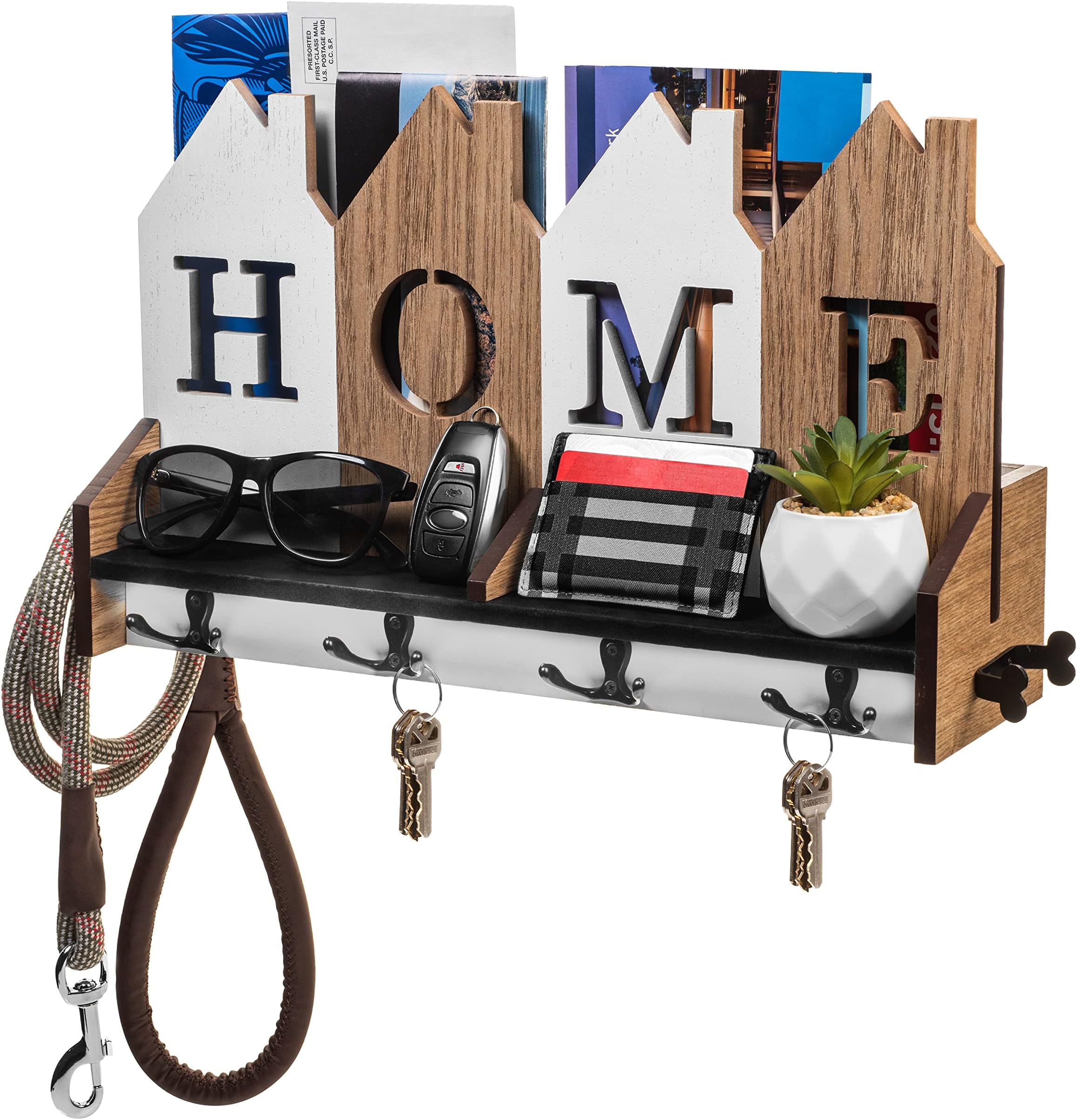 Amazon.com: Prime Fulla™- Key Holder Wall - Mail Organizer - Wall Mount ...