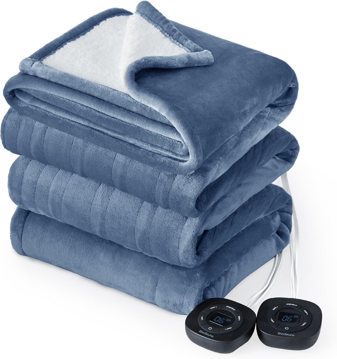 Amazon.com: Bedsure Flannel Electric Blanket Queen - Flannel Heated ...