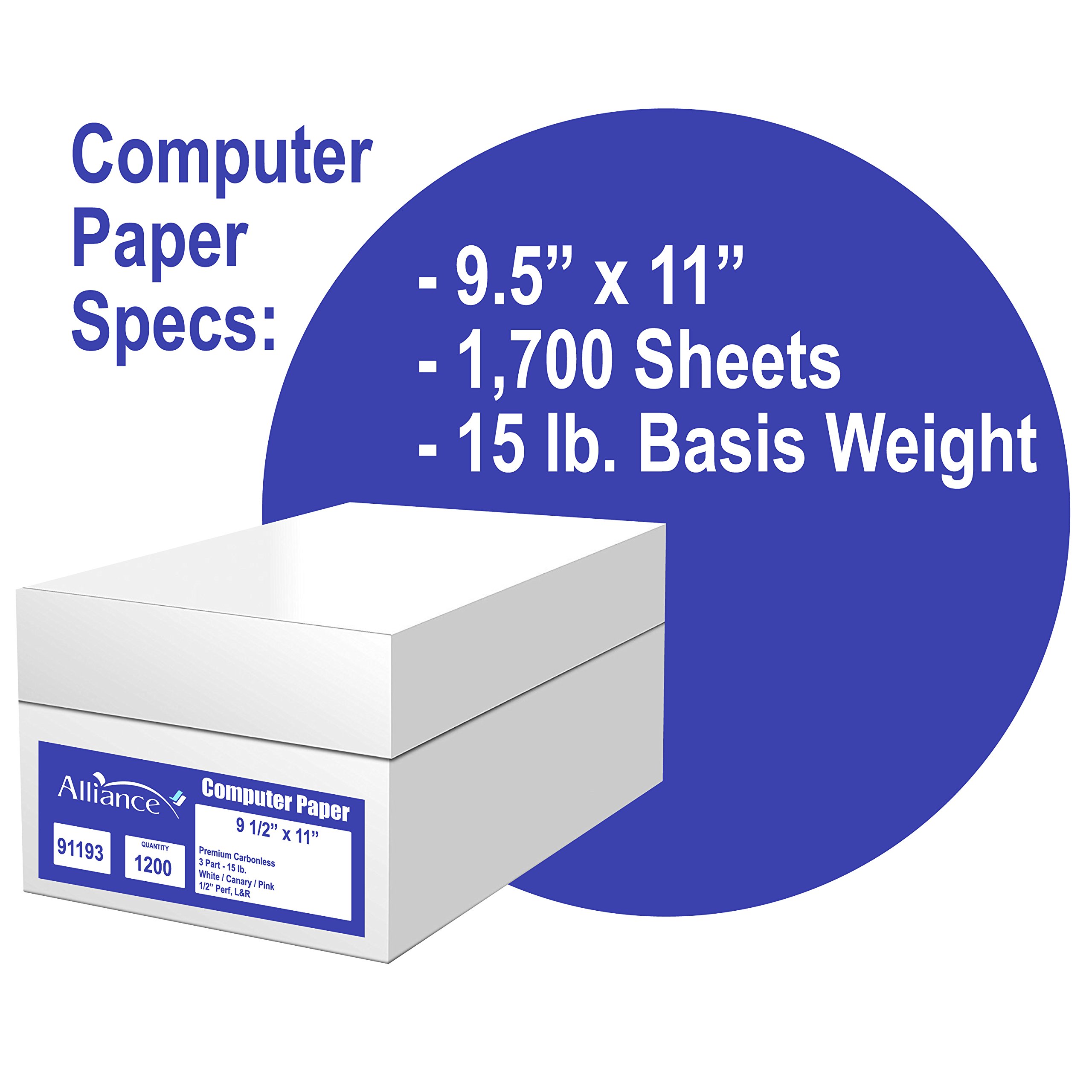 Snapklik.com : Alliance Continuous Carbonless Computer Paper 9.5 X 11 ...