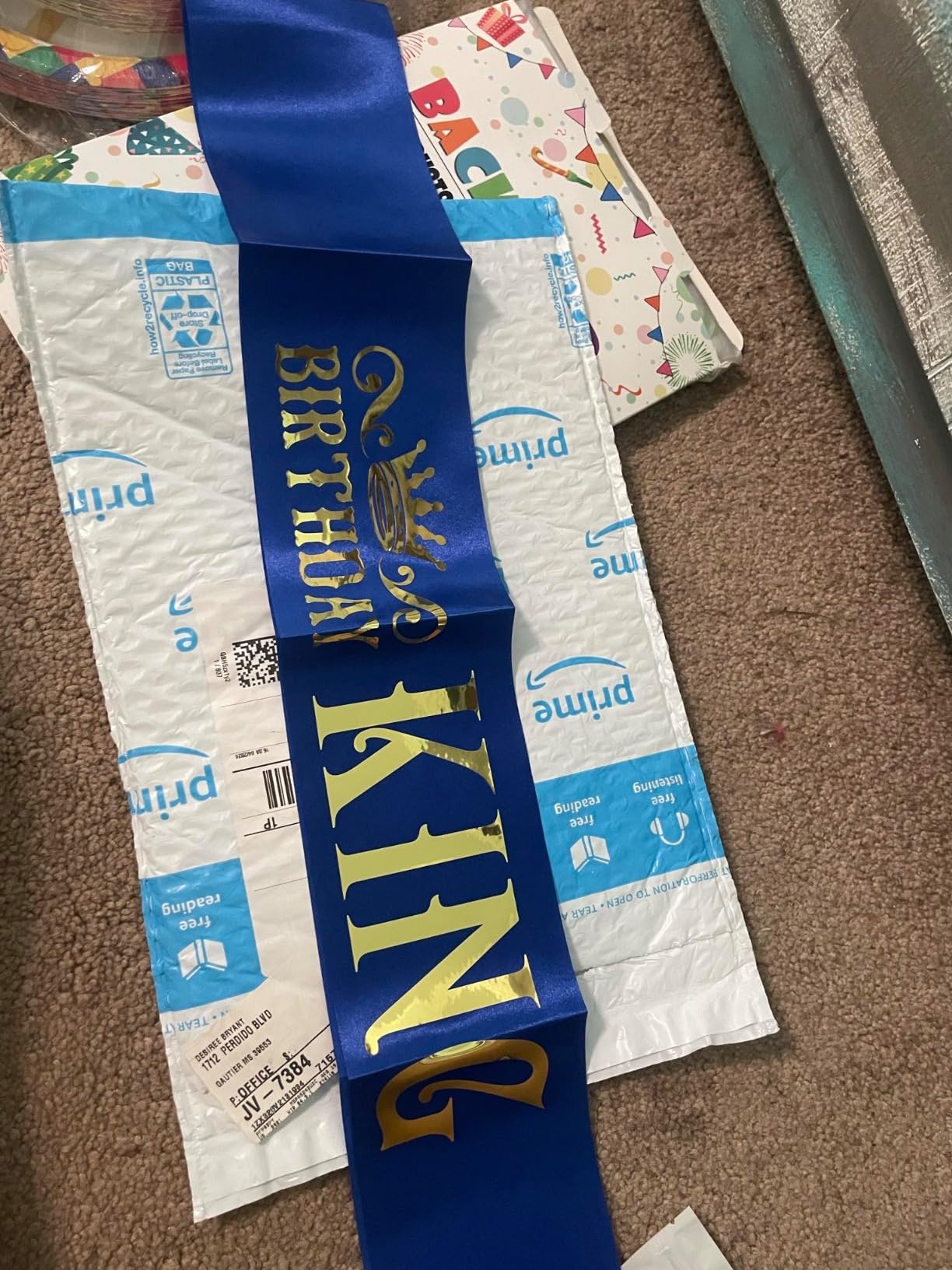 Amazon.com: Birthday King Sash, Funny Royal Blue Satin Sash with Gold ...