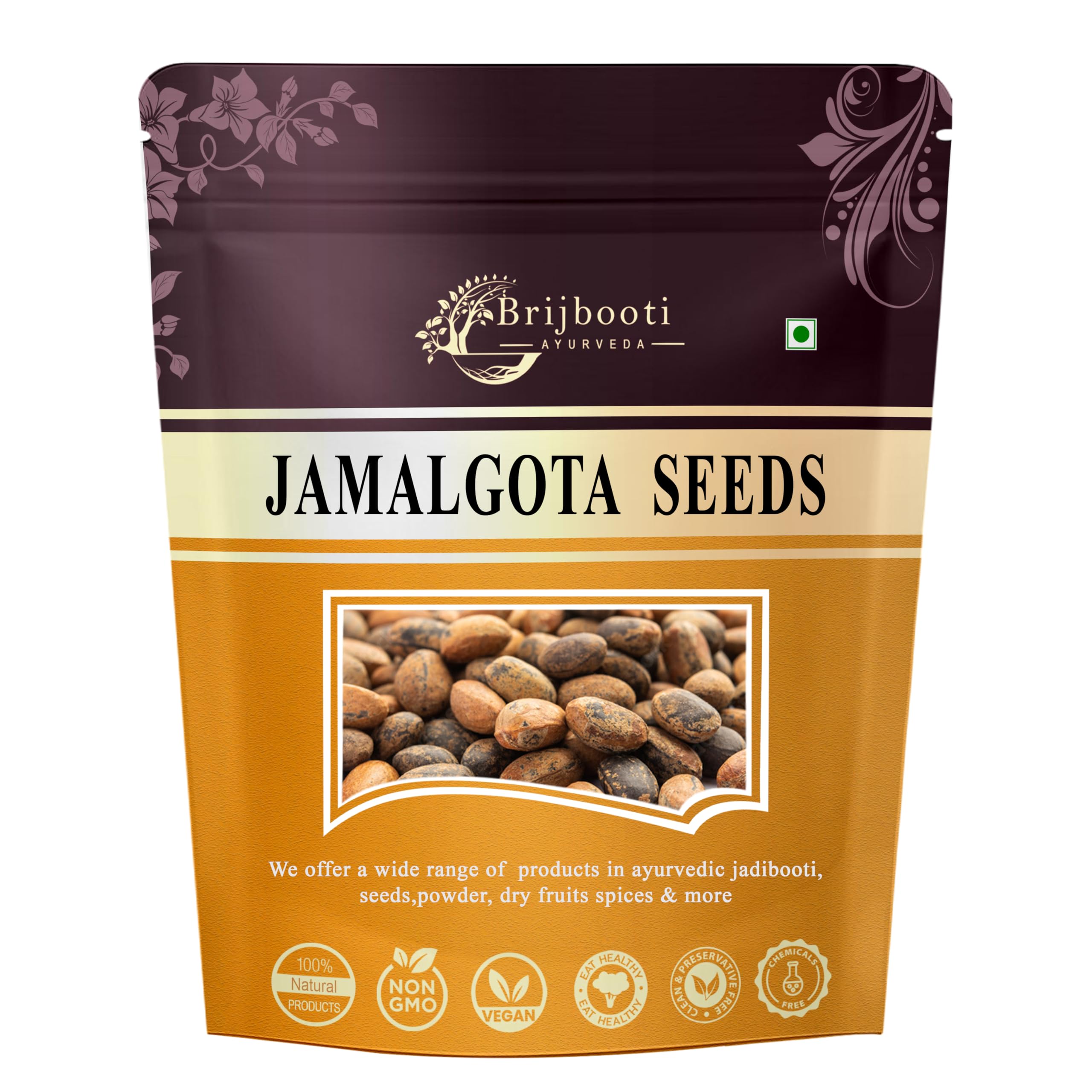 Brijbooti Jamalgota Seed 100 Gram - Jamal ghota Seeds - Croton Seed ...