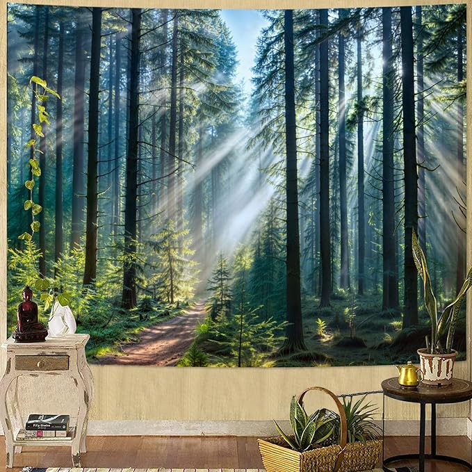 Amazon.com: Yeoiat Nature Forest Tapestry Trees Wall Tapestry Landscape ...