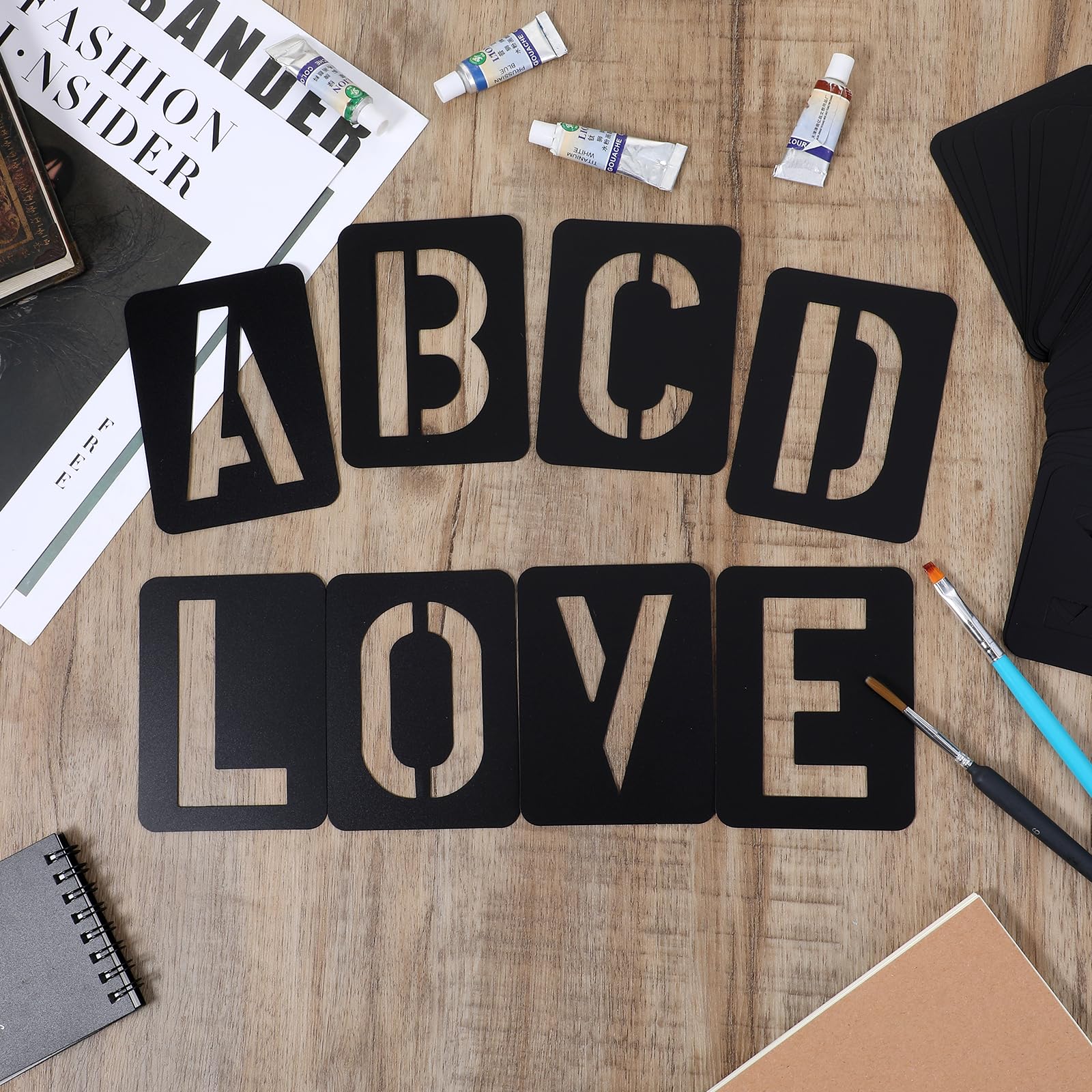 Snapklik.com : 3 Inch Letter Stencils Numbers Craft Stencil, 42Pcs ...