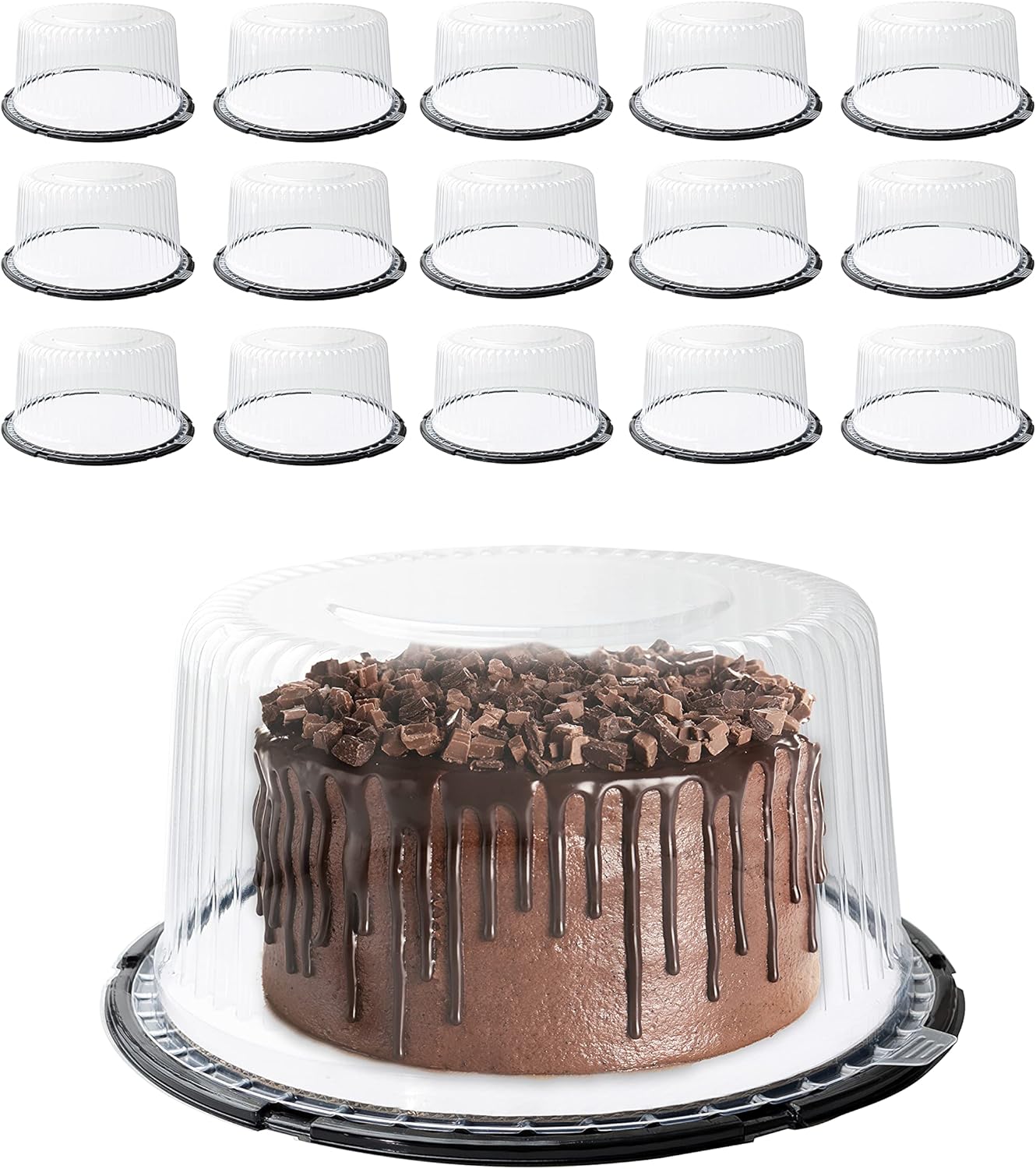Amazon.com: Upper Midland Products (15 Pack) Disposable Plastic Cake ...