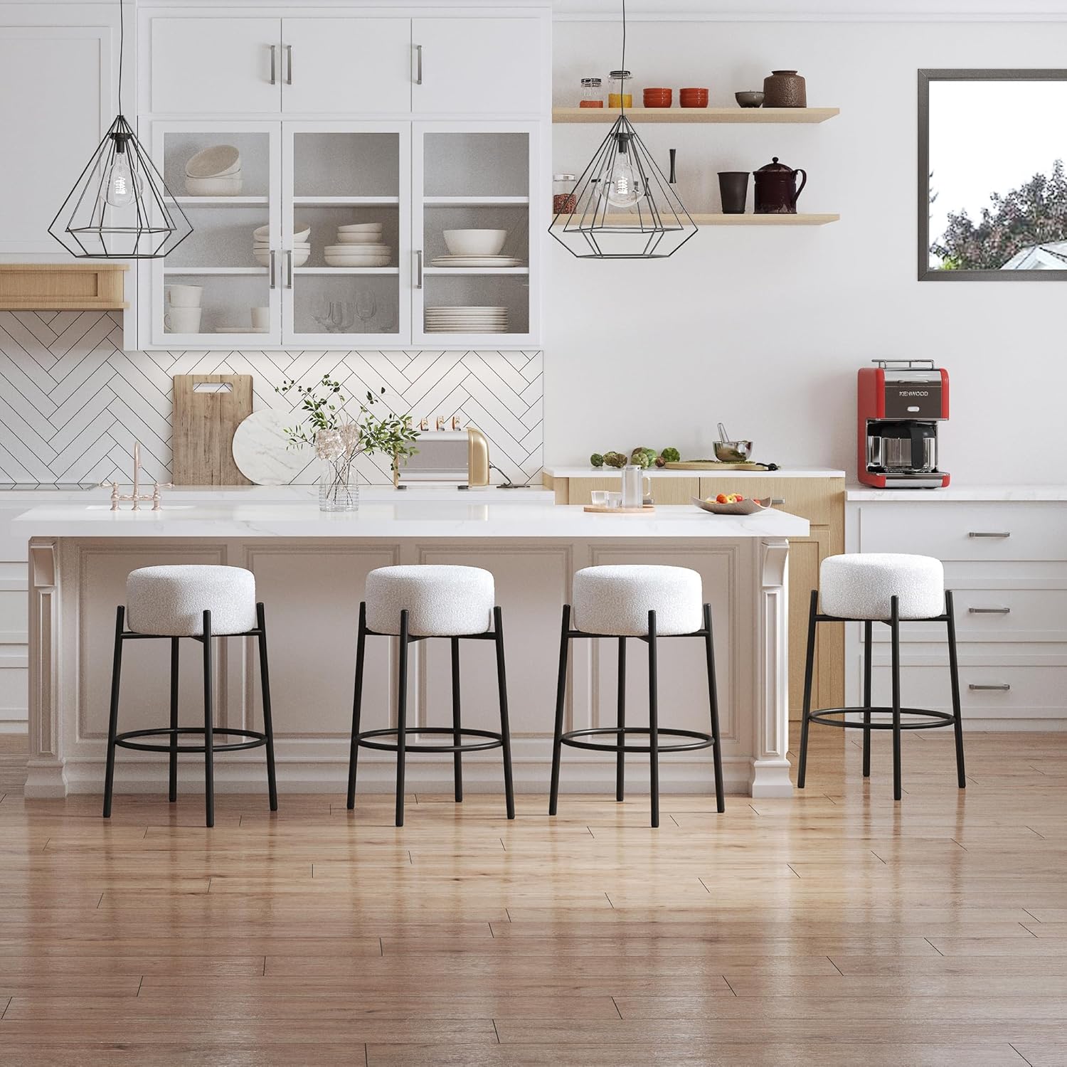 Amazon.com: Flouki Swivel Counter Stools, Island Chairs, Counter Height ...