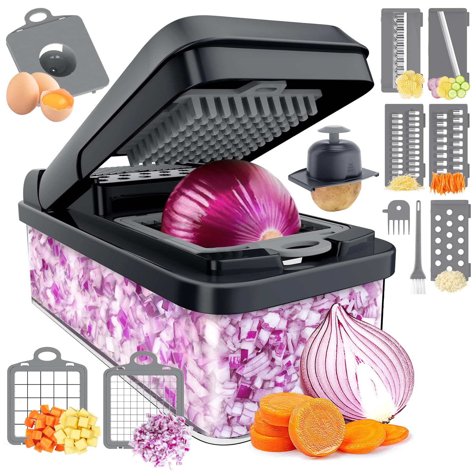 Amazon.com: SpaceHacks 12-in-1 Vegetable Chopper, Kitchen Gadgets ...