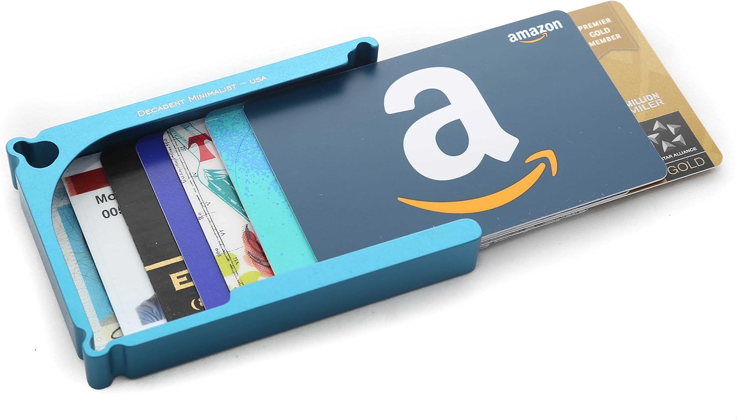 Decadent Minimalist Men’s DM1 Aluminum Wallet 12 Card Blue – BigaMart