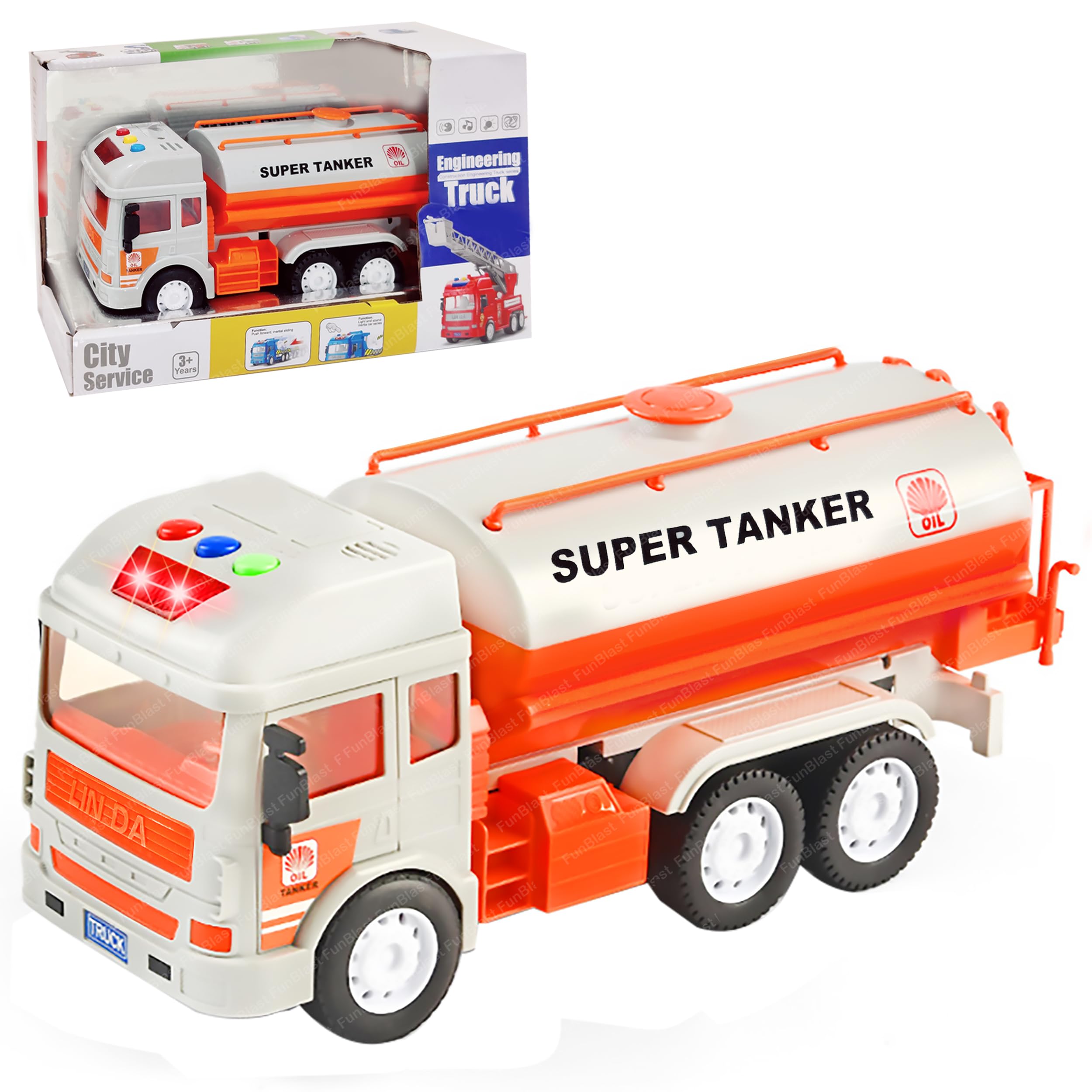 FunBlast Super Tanker Truck Toys for Kids, Pull Back Vehicles Toy Truck ...