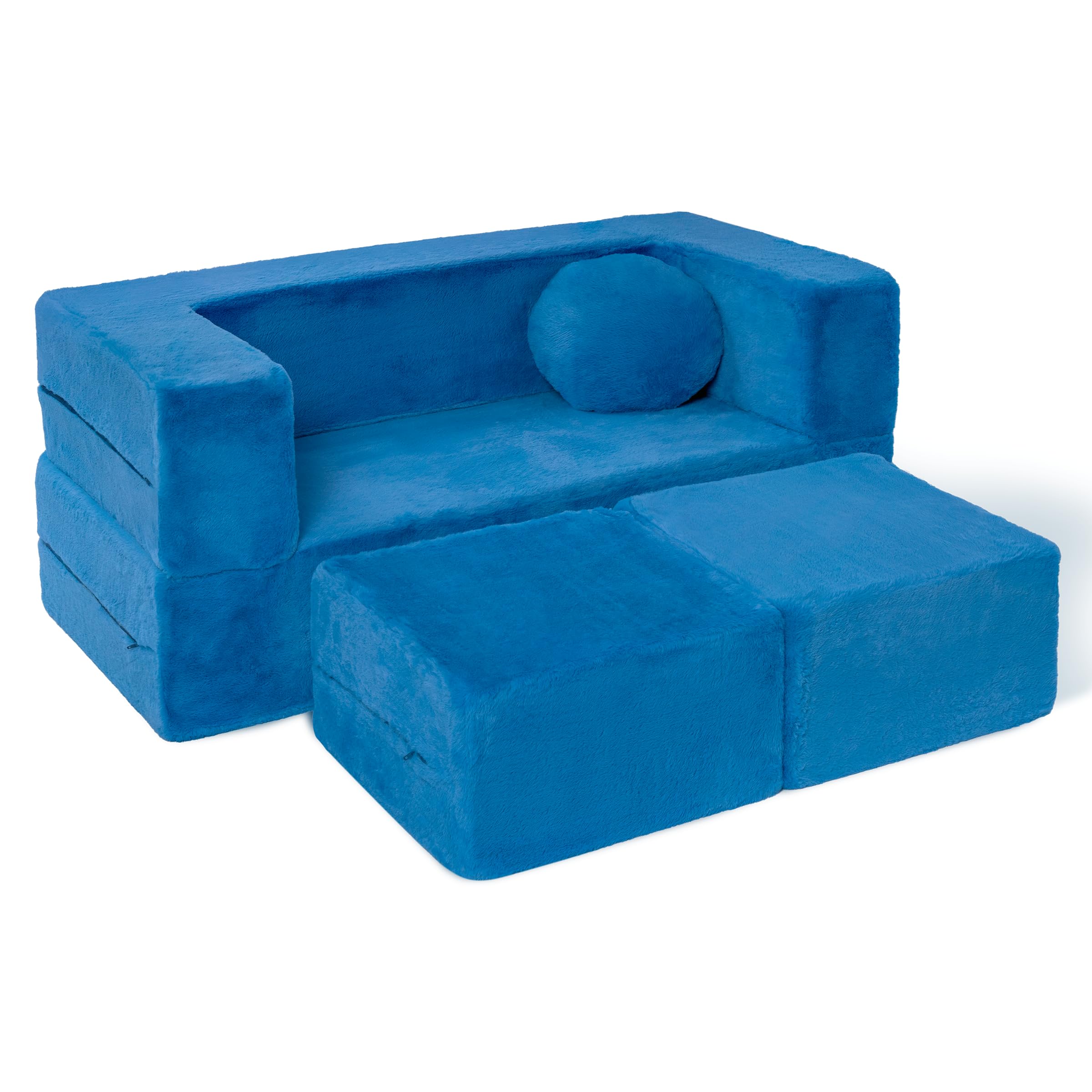 Amazon.com: Kids Modular Sofa Blueberry Fur with Round Pillow, Kids ...
