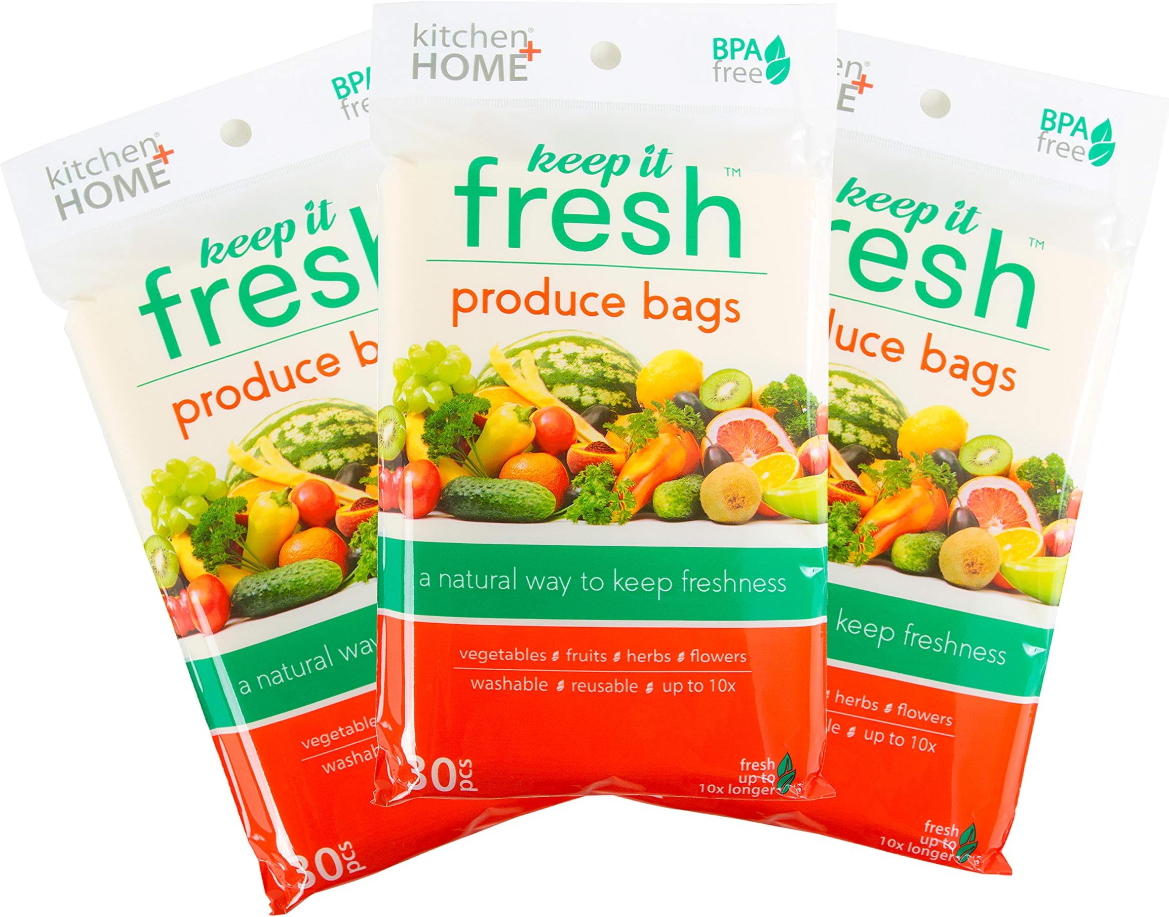 Amazon.com: Keep it Fresh Produce Bags - 30 Reusable BPA Free Freshness ...