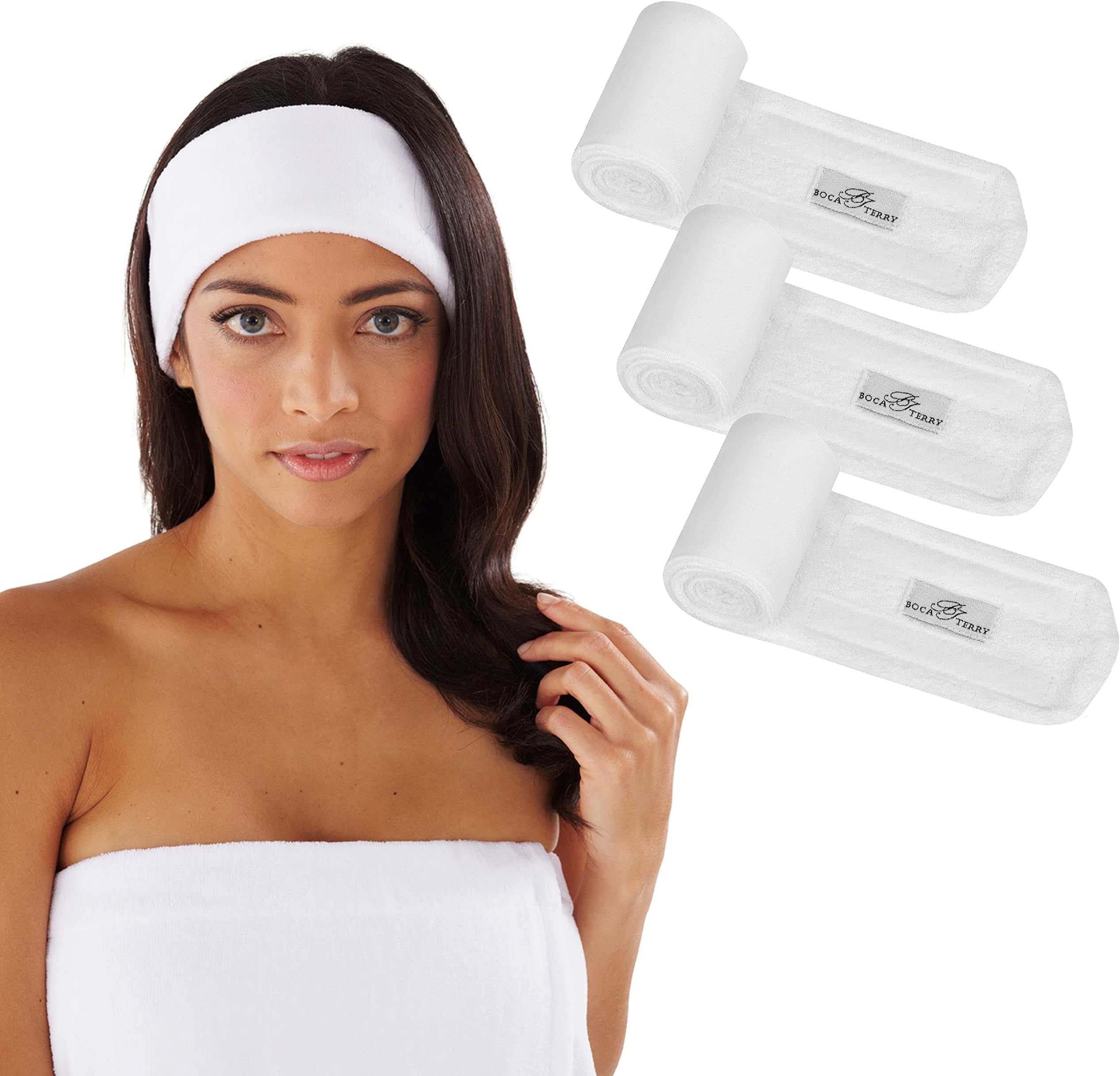 Amazon.com : SWEET JULY SKIN Terry Headband - 100% Cotton, Reusable ...