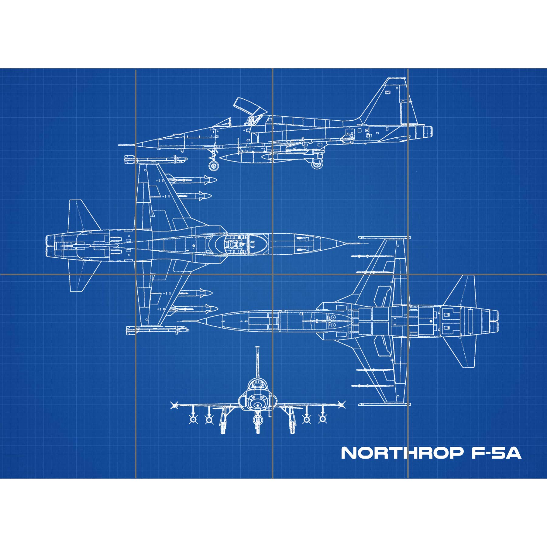 Amazon.co.jp: Northrop F-5A Freedom Fighter Aircraft Blueprint Plan XL ...