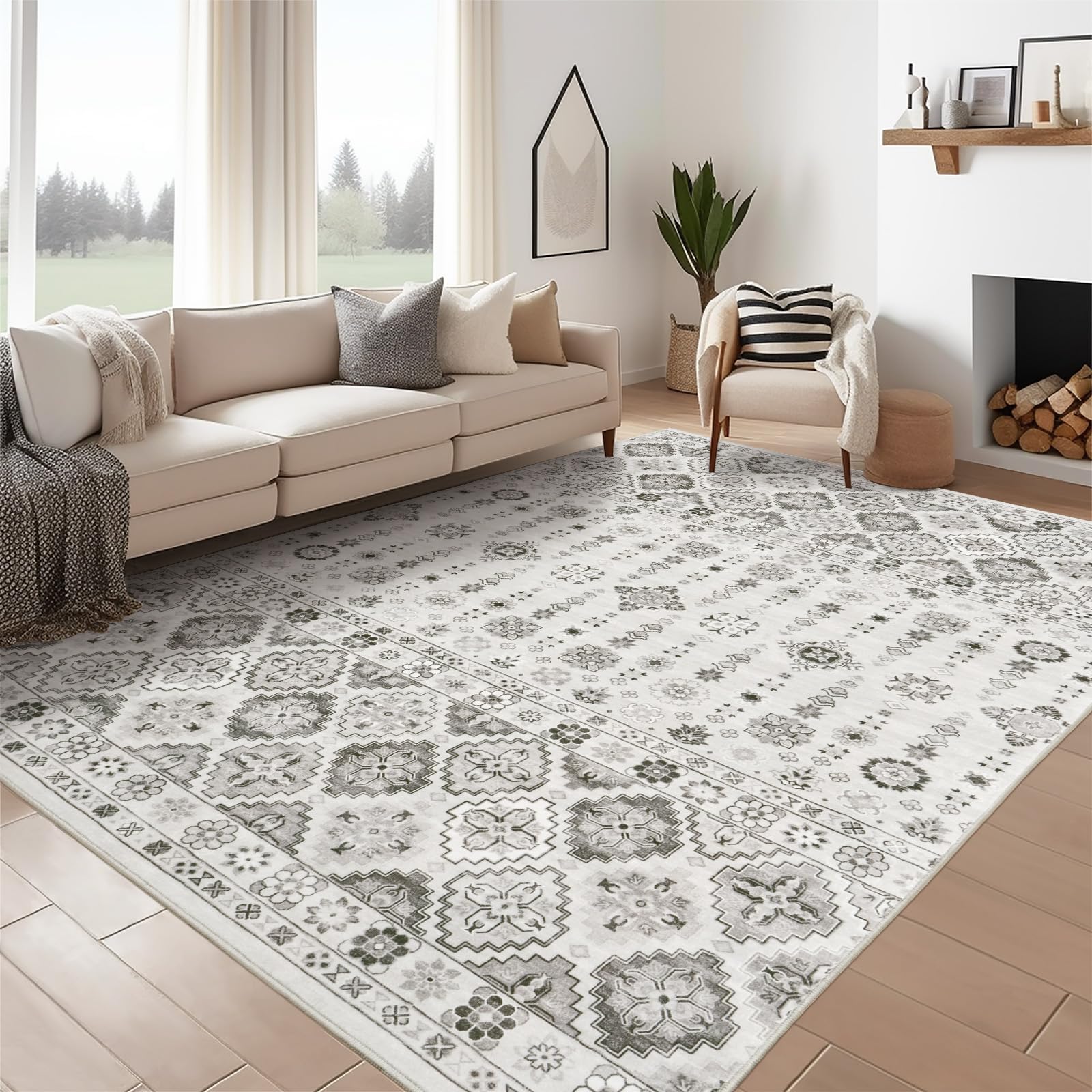 Amazon.com: Soalmost Area Rug 6x9 for Living Room Low Pile Vintage ...