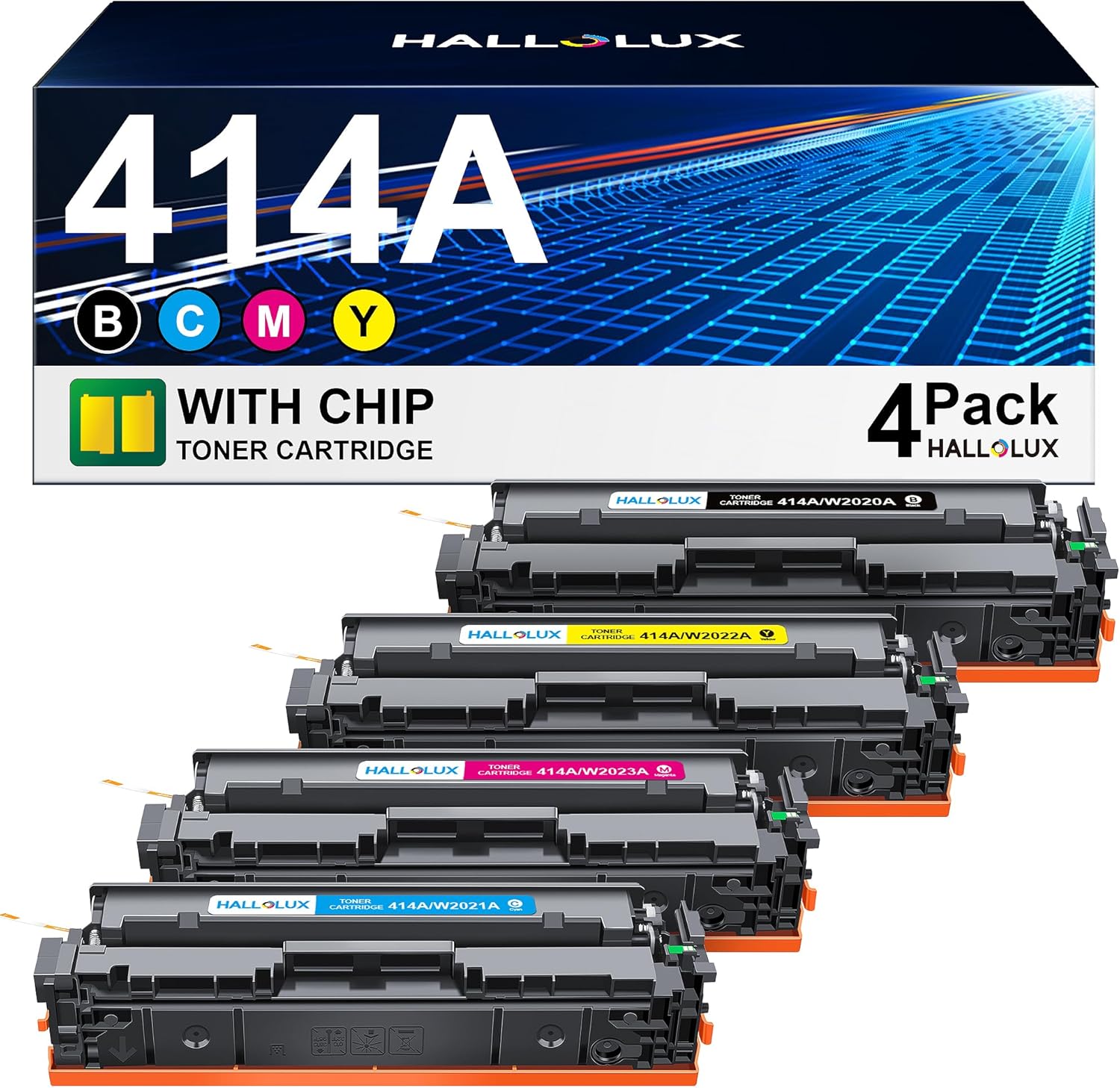 Amazon.com: 414A Toner Cartridges 4 Pack with Chip Replacement for HP ...