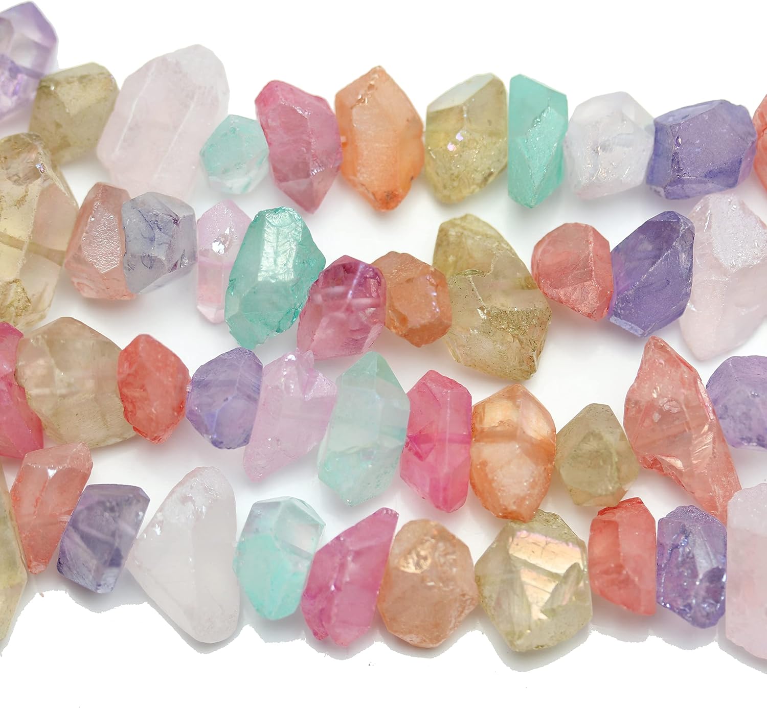 Amazon.com: Halcraft Multi Quartz Crystal Cut Nugget 10-25mm Beads - 7. ...
