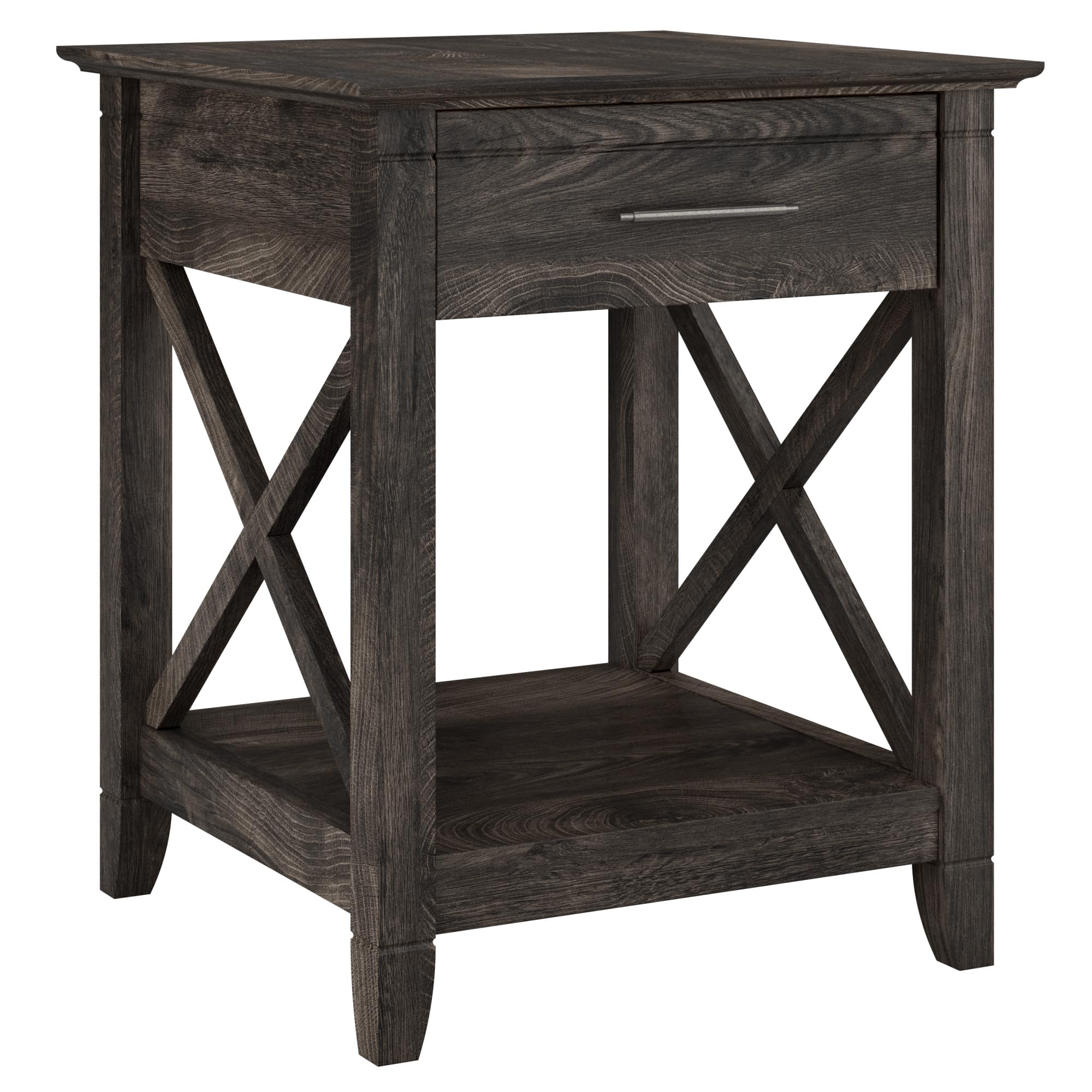 Bush Furniture Key West 20-Inch x 20-Inch End Table, Dark Gray Hickory ...