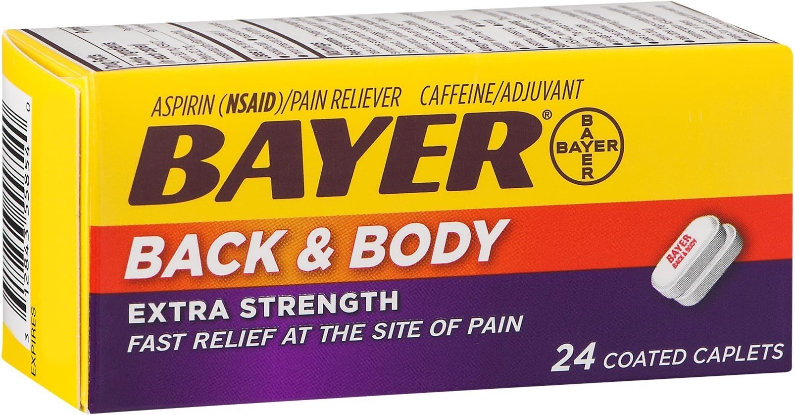 Amazon.com: Bayer Back & Body Aspirin 500mg Coated Tablets, Pain ...