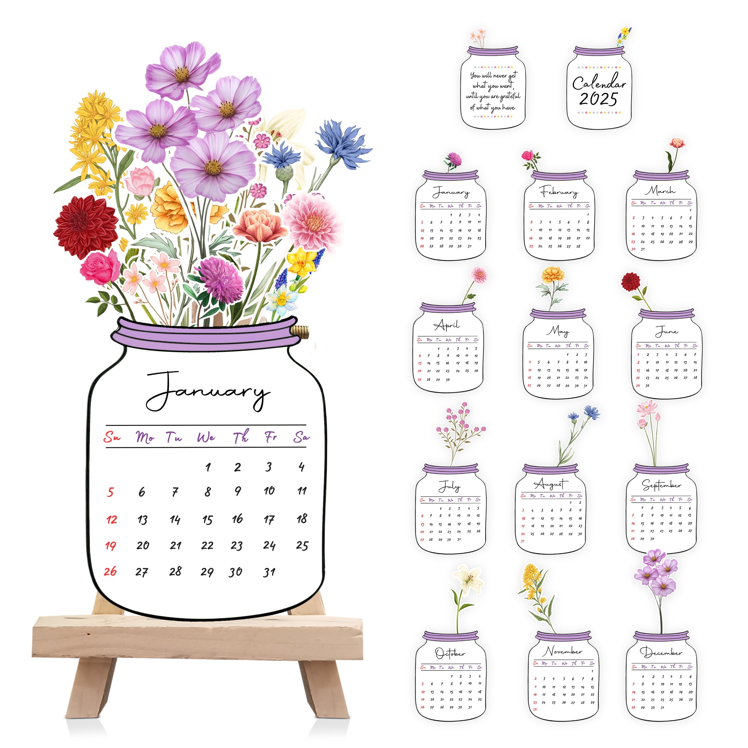 Sketchfab 2025 Unique Desk Calendar Mini Monthly Calendar 12 Months ...