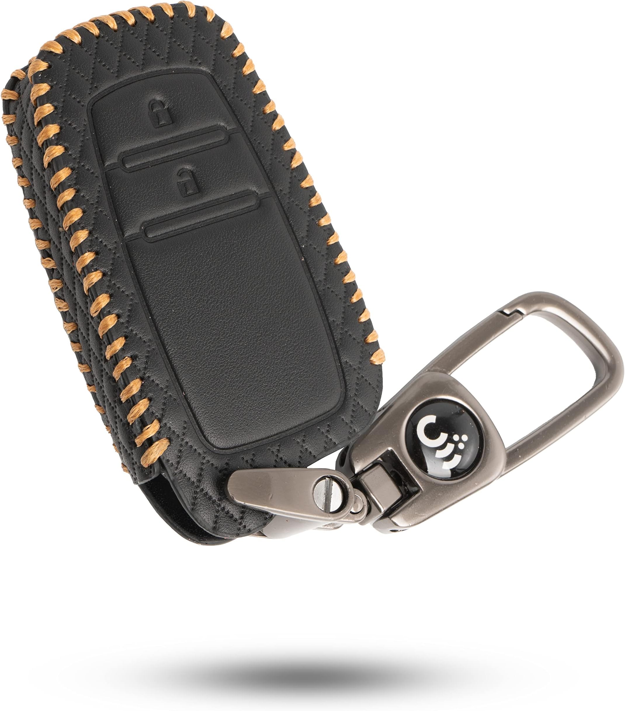 Keyzone Leather Key Cover and Keychain Compatible for Toyota Glanza ...