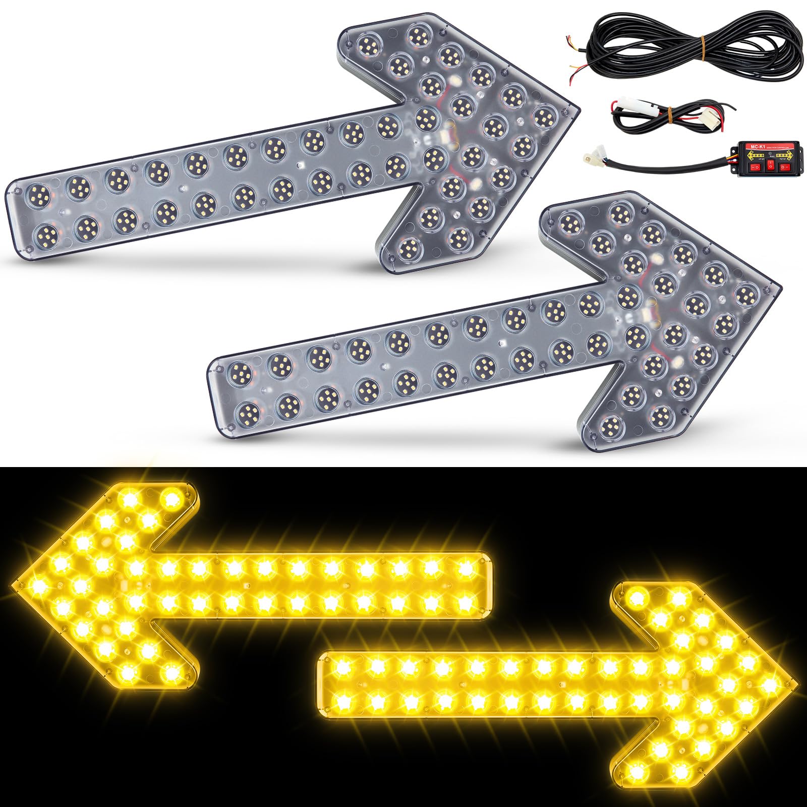 Amazon.com: Rossesay 2 Pcs 23.6 inch Arrow Signal Light 12V Indicator ...