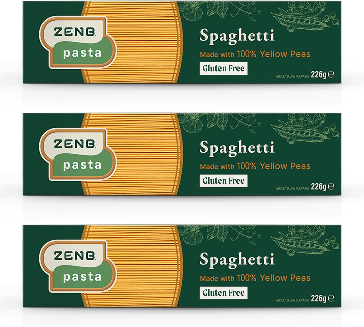ZENB Gluten Free Spaghetti - High Protein, Coeliac and Vegan Friendly Pasta, 100% Yellow Pea ...