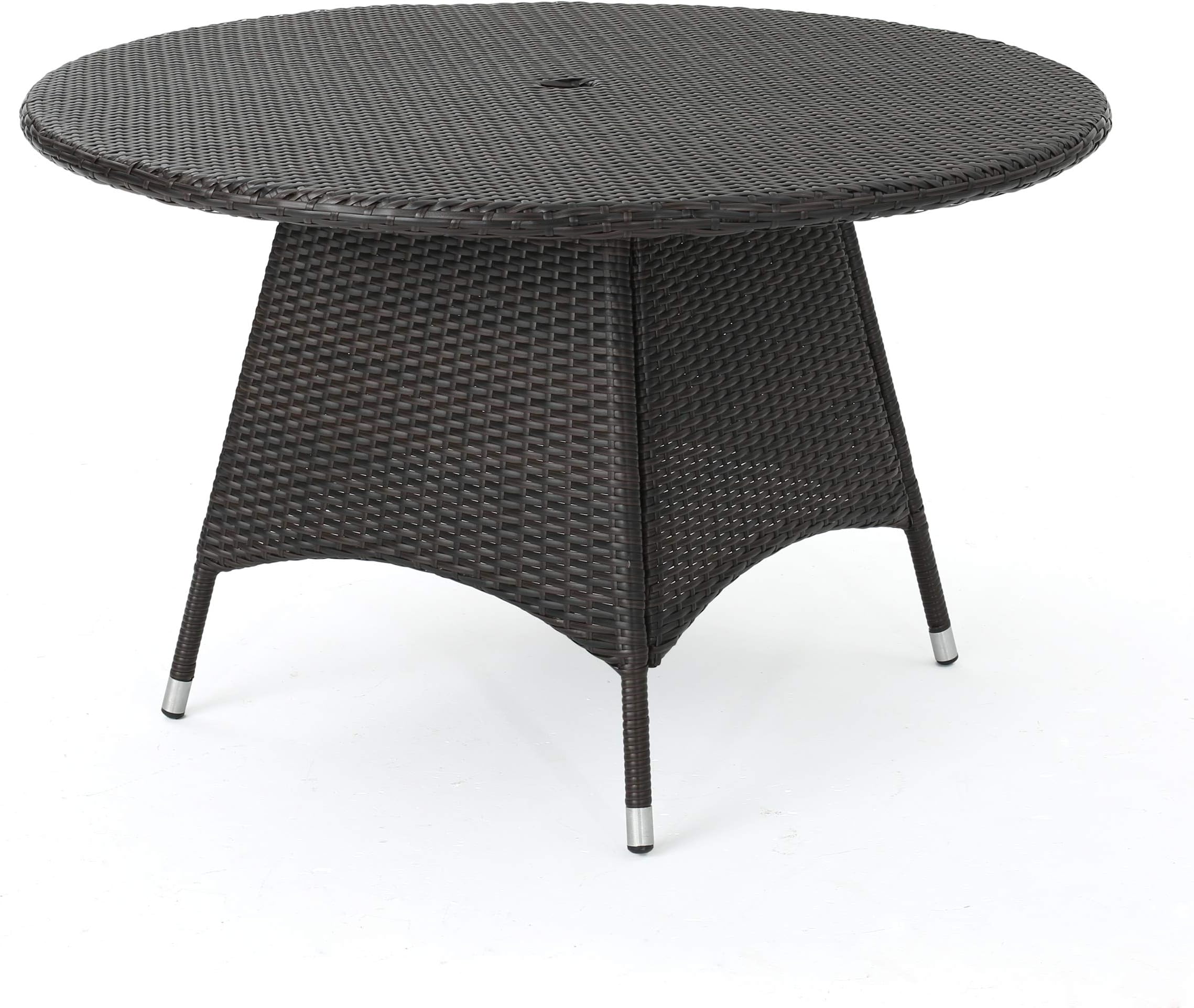 Amazon.com : Christopher Knight Home Kanza Outdoor Brown Wicker Round ...