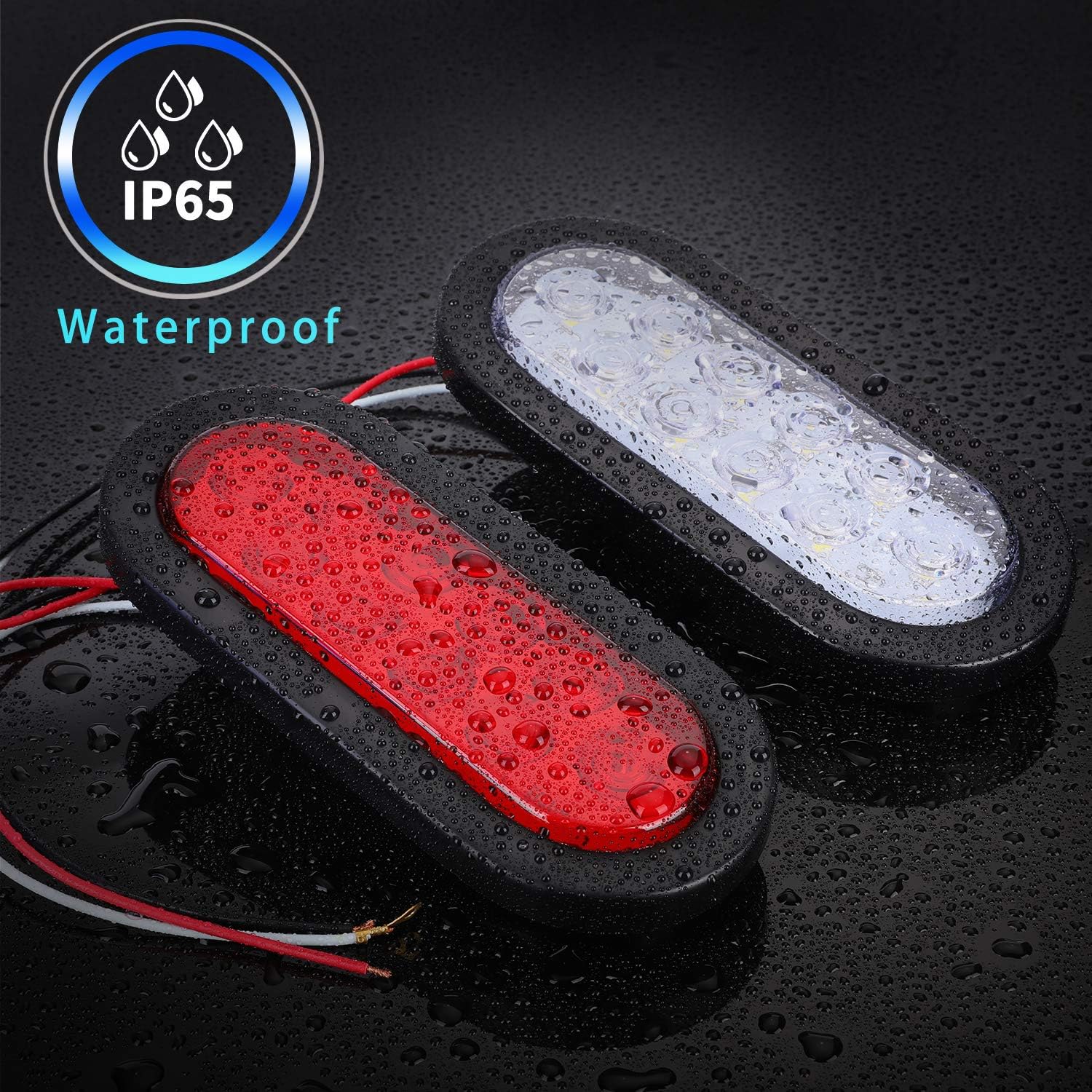 Buy Oval Led Tail Lights, 6 inch Led Trailer Lights, 10 LED Oval ...