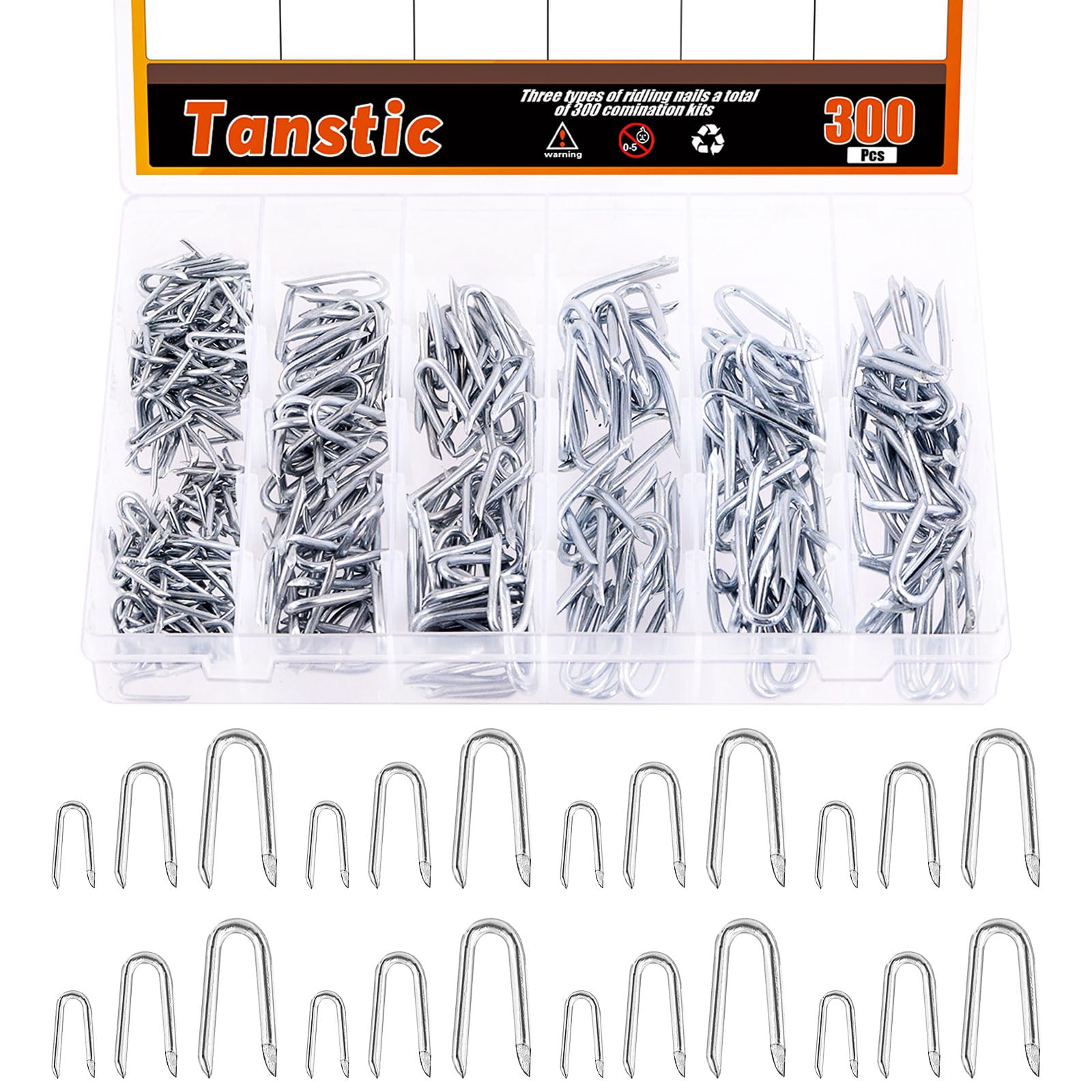 Amazon.com : Tanstic 300Pcs 20mm 30mm 40mm Wire Fencing Staples ...