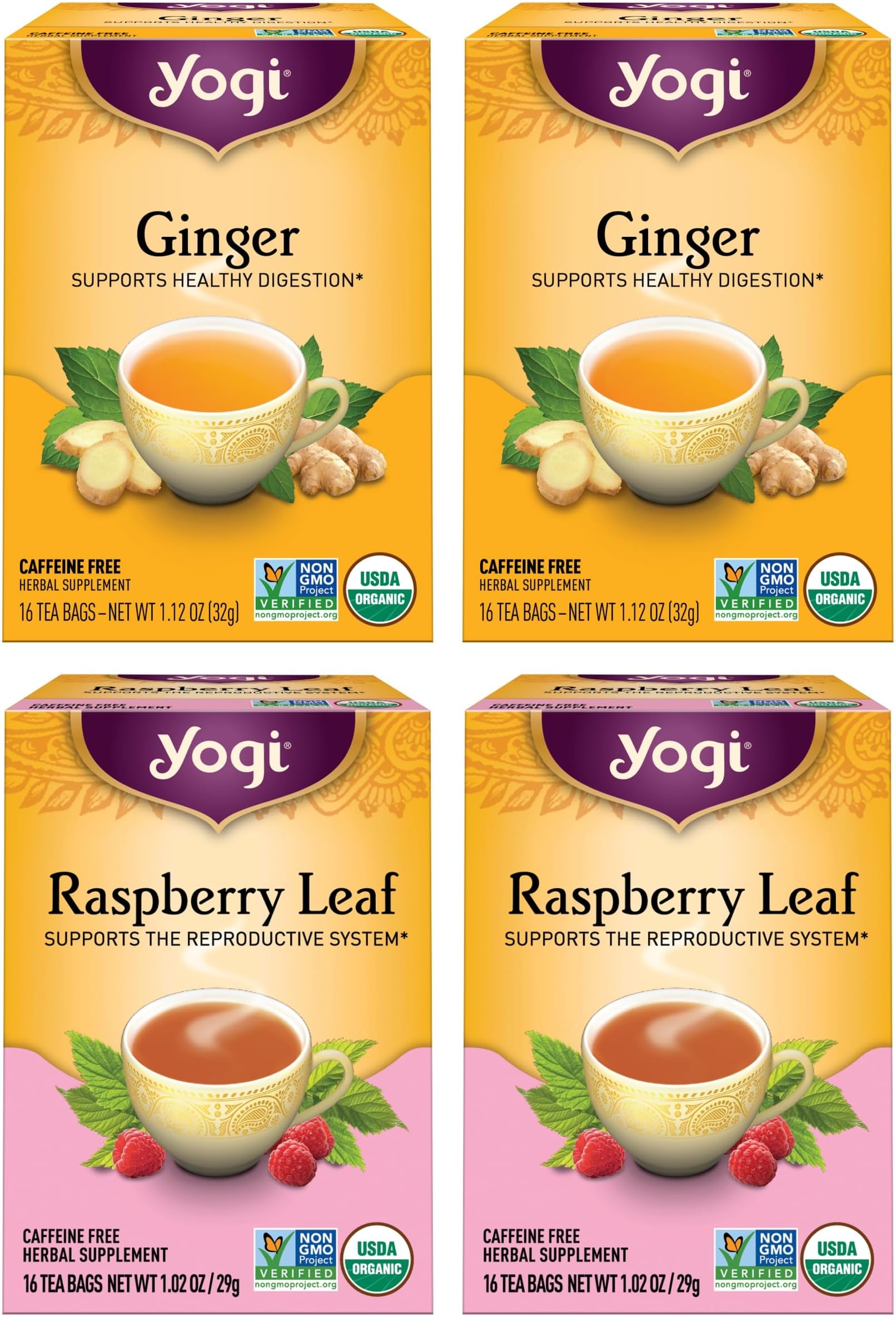 Amazon.com: Yogi Tea Lemon Ginger Tea - 16 Tea Bags per Pack (6 Packs ...
