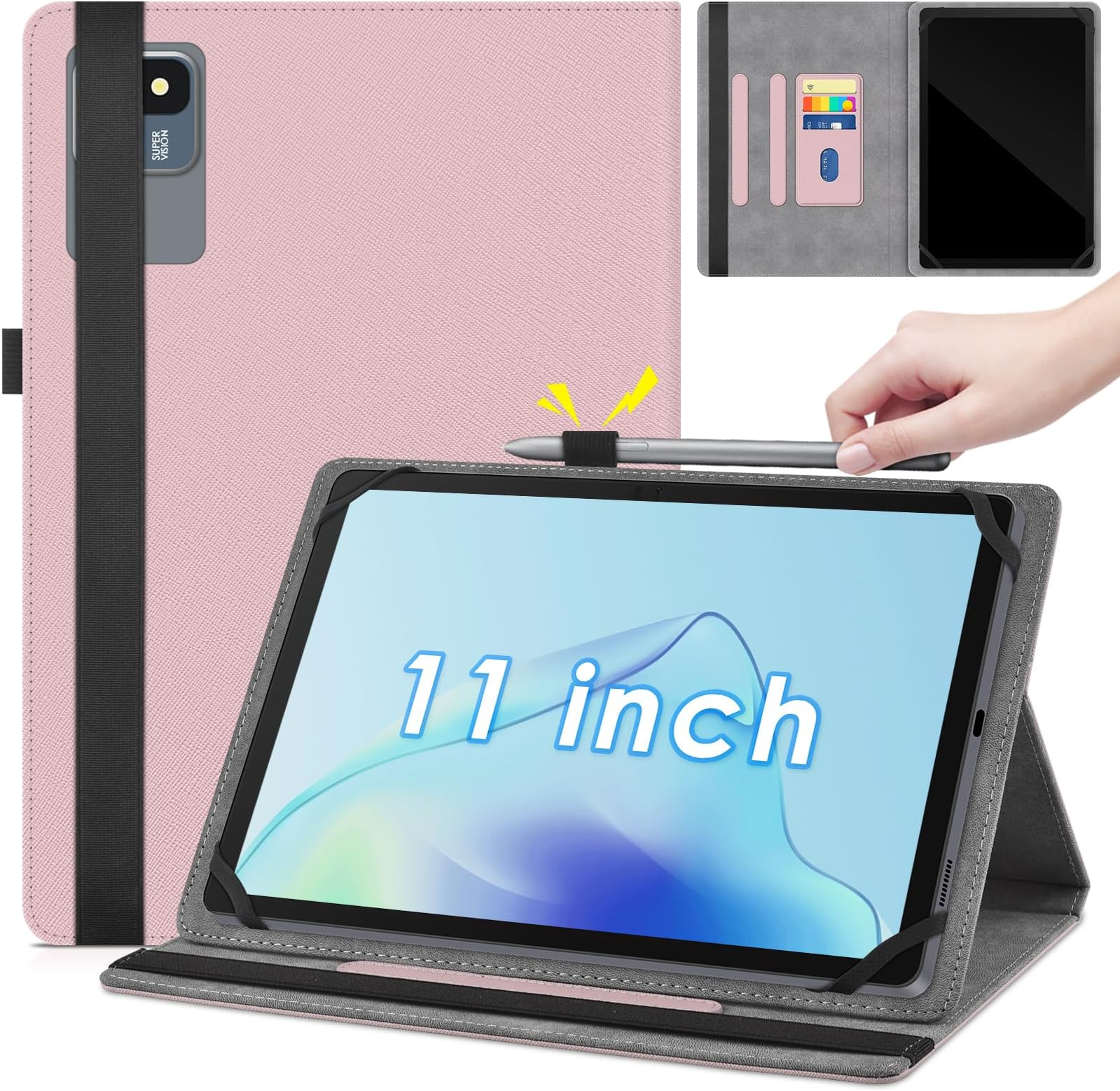 Amazon.com: DETUOSI Universal 11.5 inch Tablet Case, Leather Protective ...