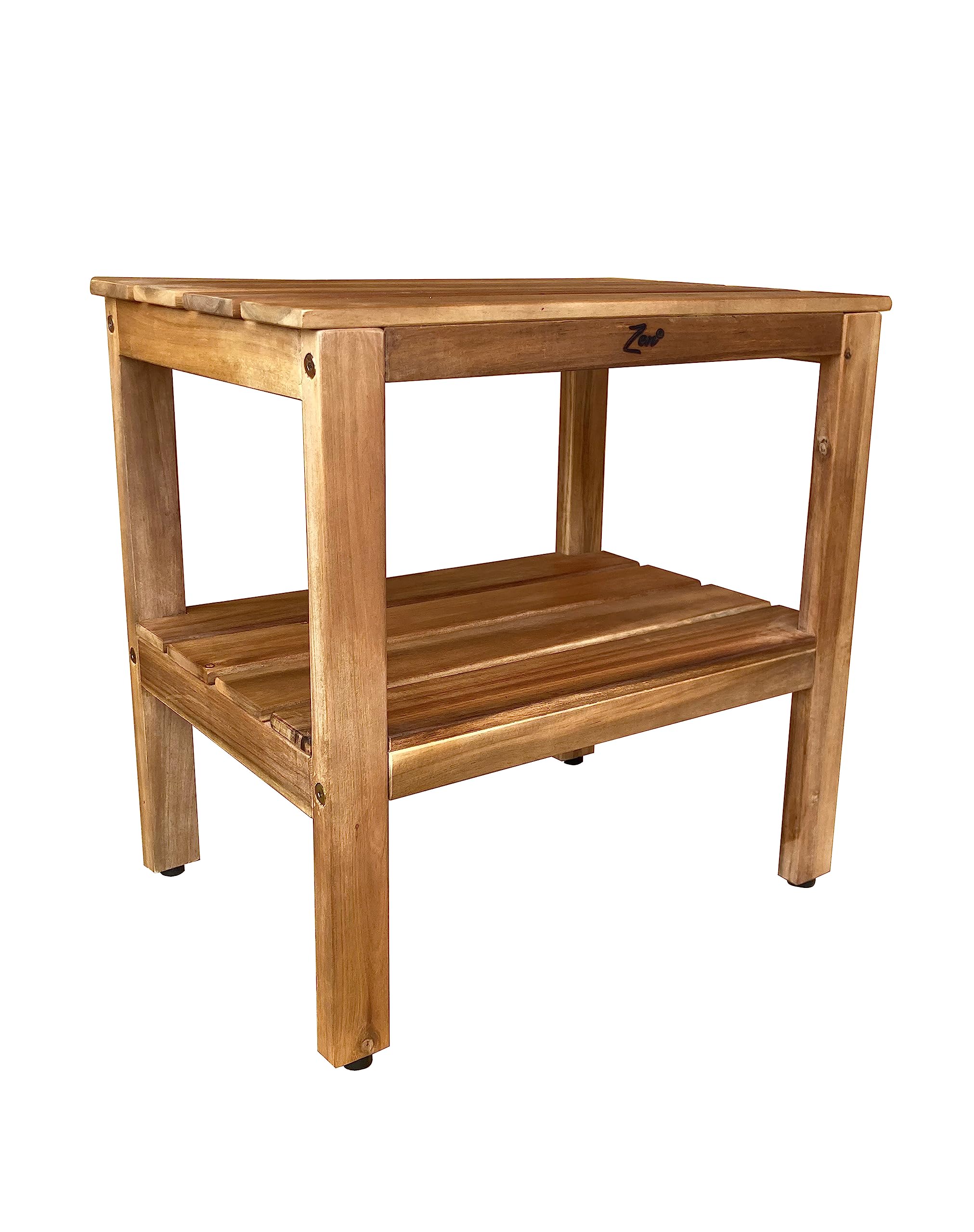 Amazon.com: Zen 18" Acacia Shower Bench, Shower Stool, Shower Footrest ...
