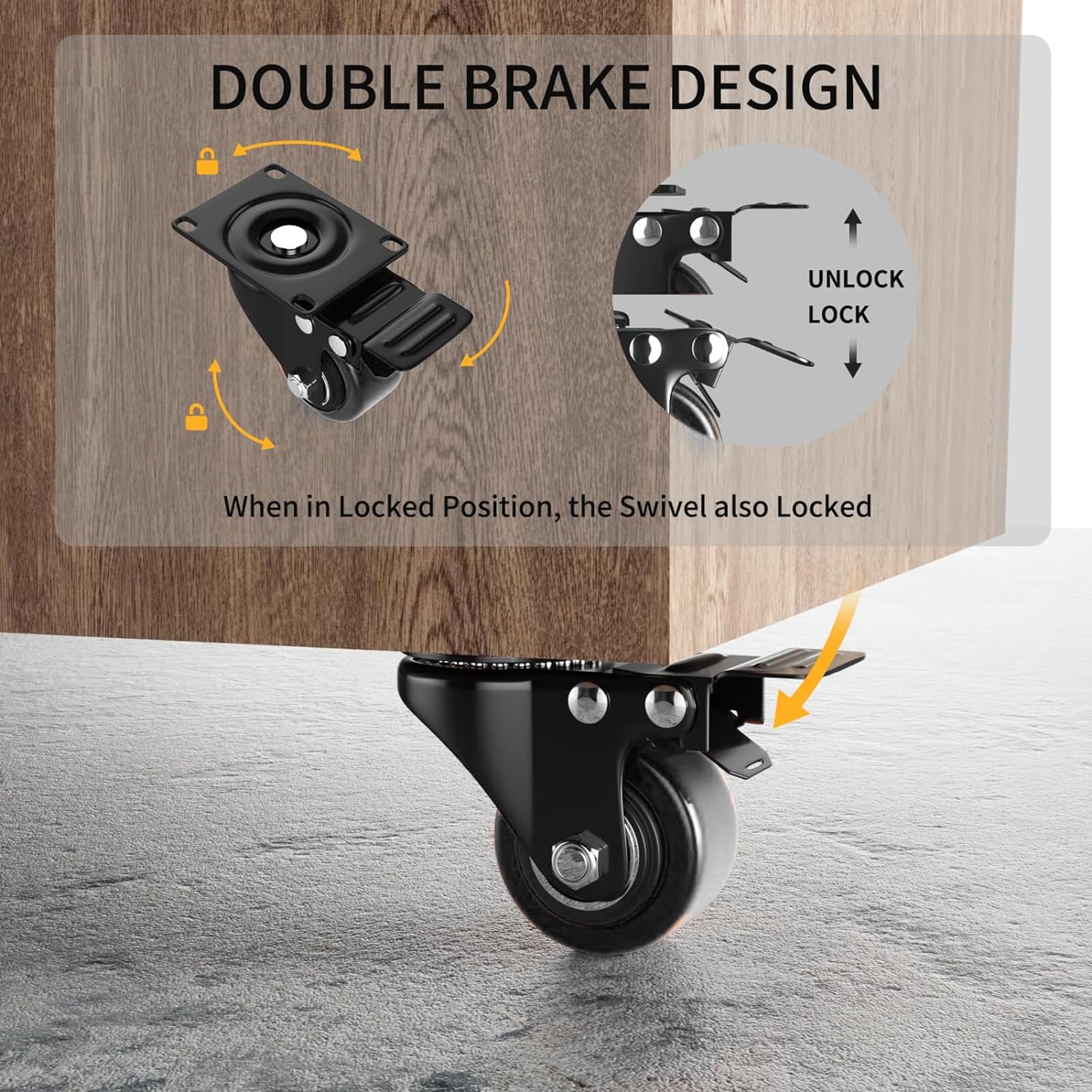 Snapklik.com : 2 Inch Caster Wheels Heavy Duty, Casters Set Of 4