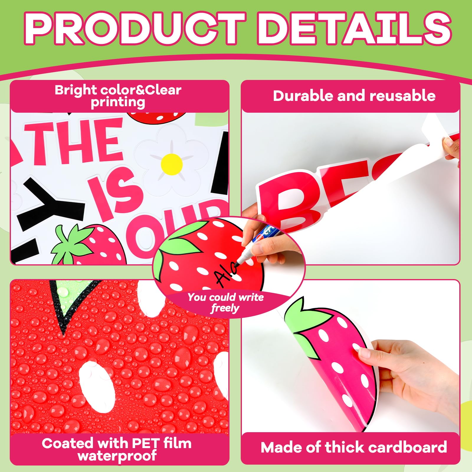 Snapklik.com : Back To School Strawberry Bulletin Board Decorations ...