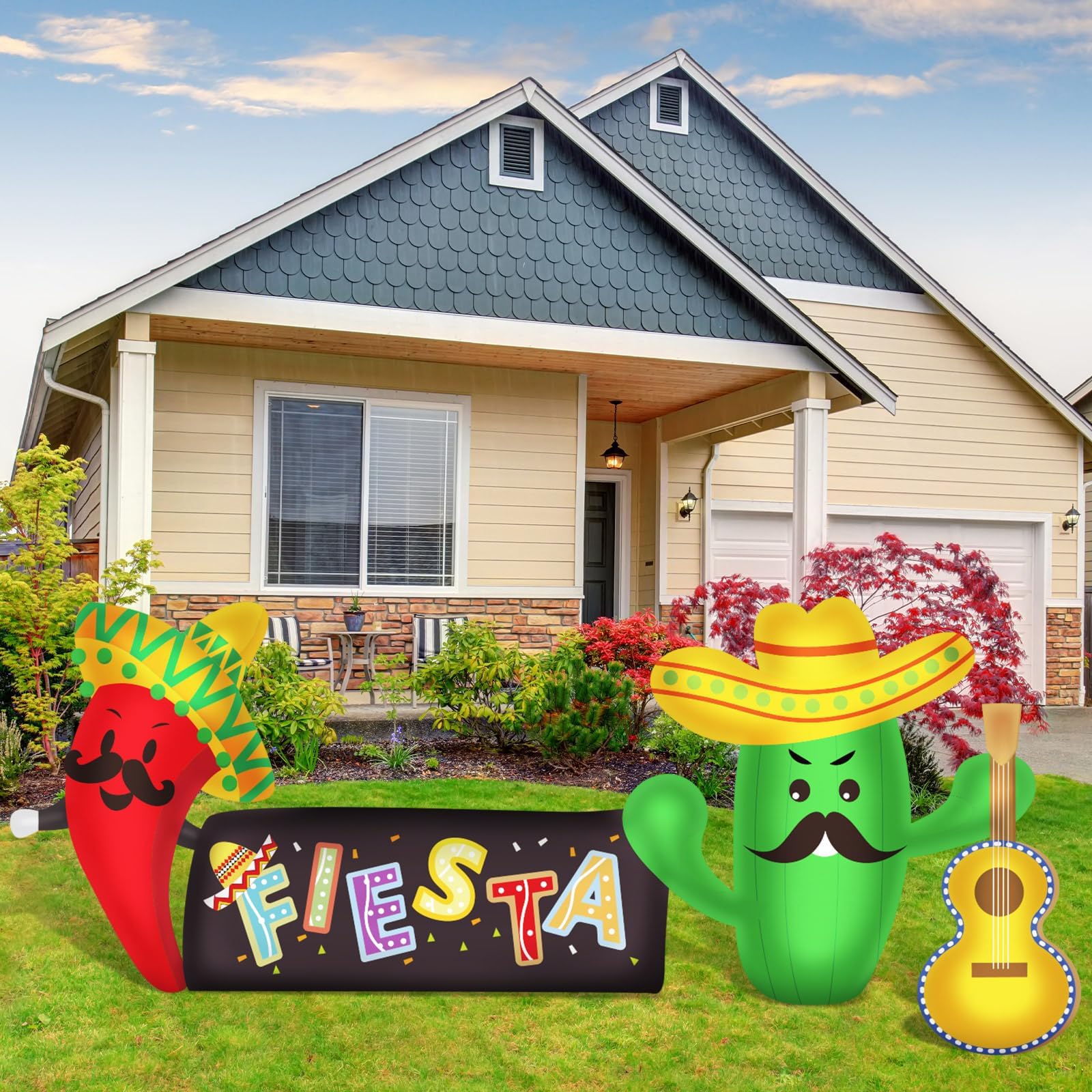 Amazon.com: Arrowbash 8 ft Long Mexican Fiesta Inflatable Decoration ...