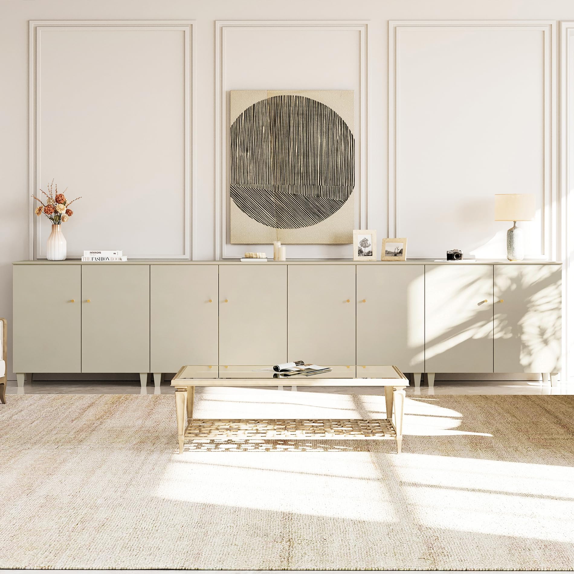Amazon.com - Zuri Furniture 78.7" Wide Modern Lurton Buffet Glossy Grey ...