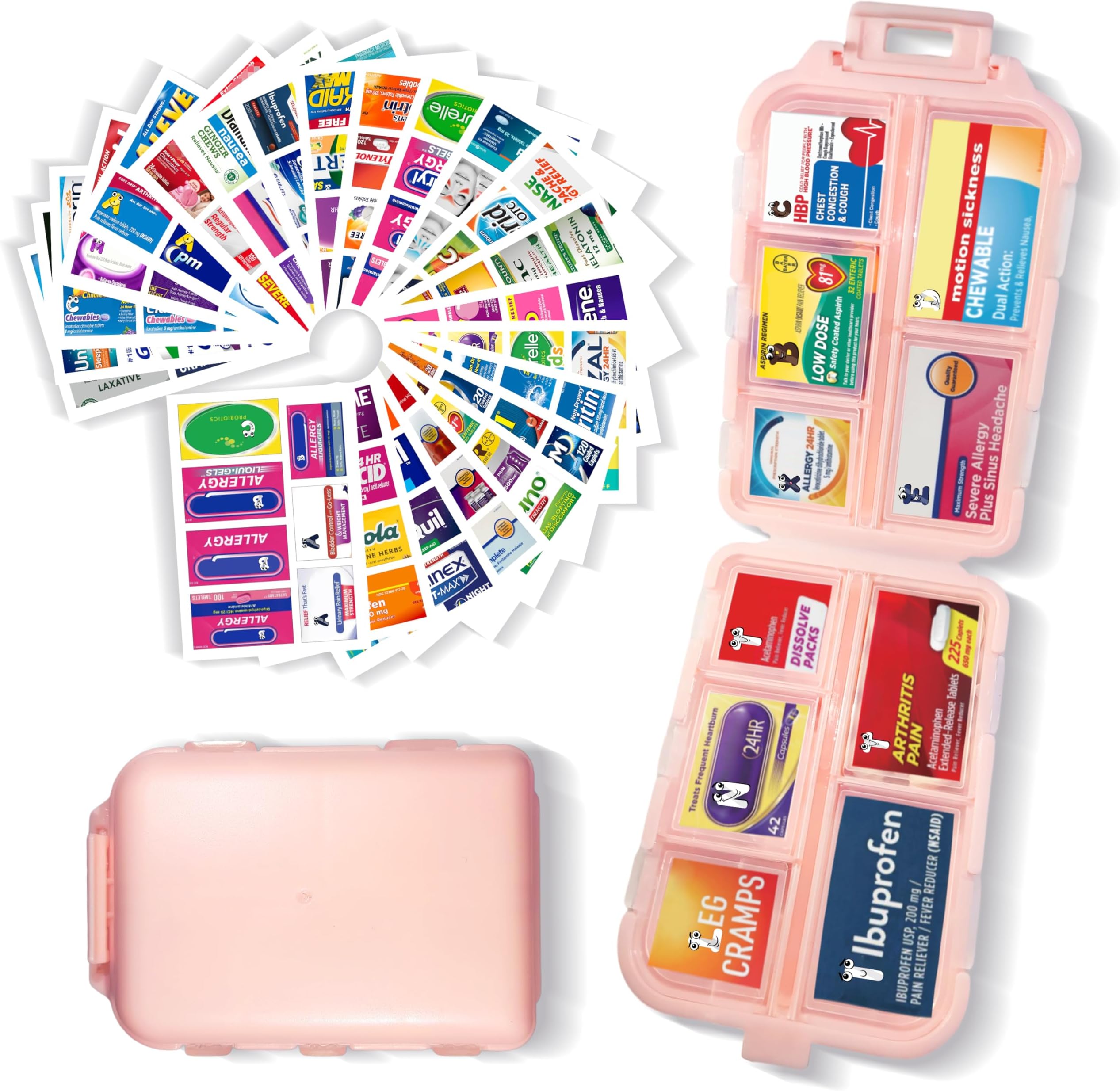 Amazon.com: Pill Organizer with Medicine Labels 161 Labels Travel Daily ...