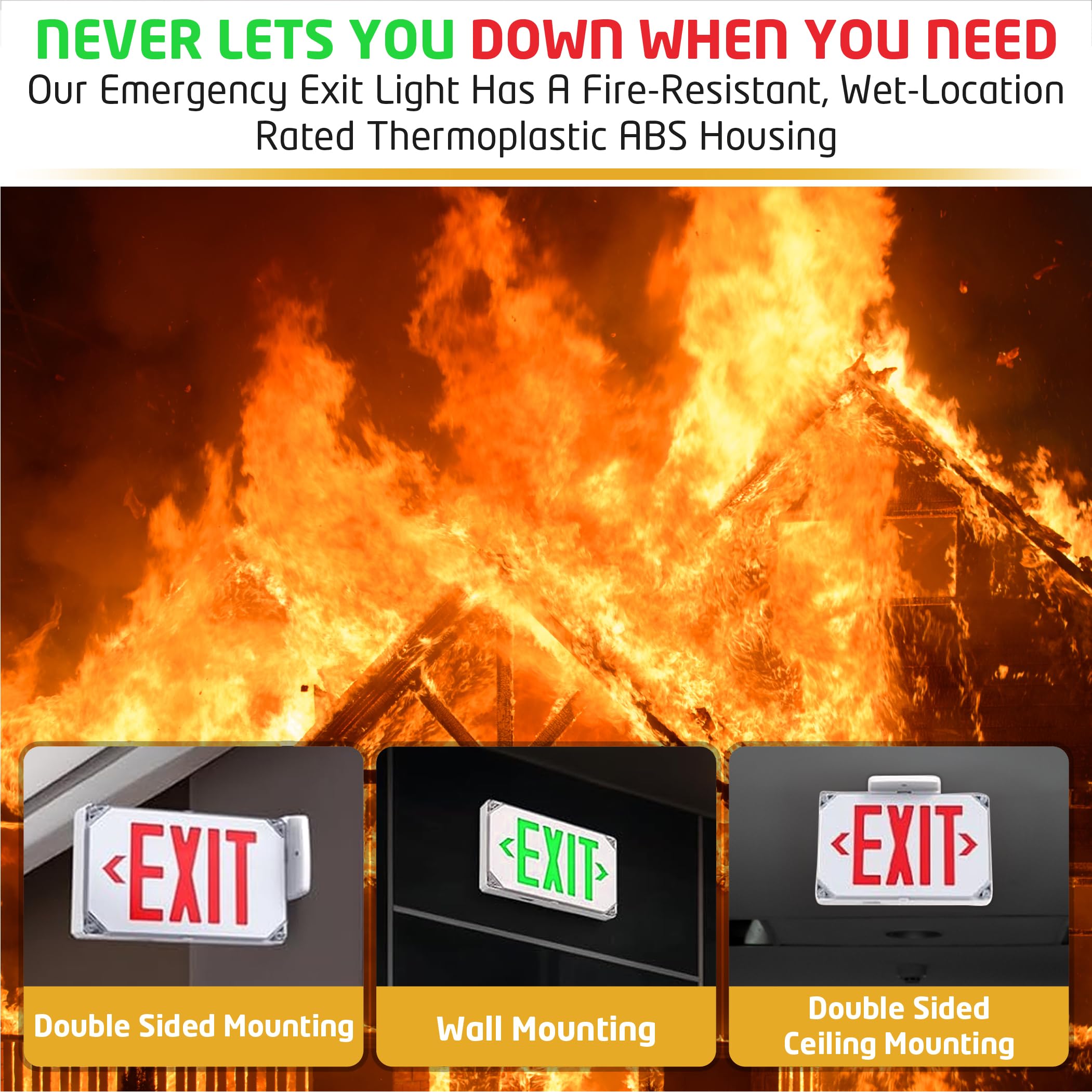 Snapklik.com : LED Emergency Exit Sign For Fire Escapes, Doors, And ...