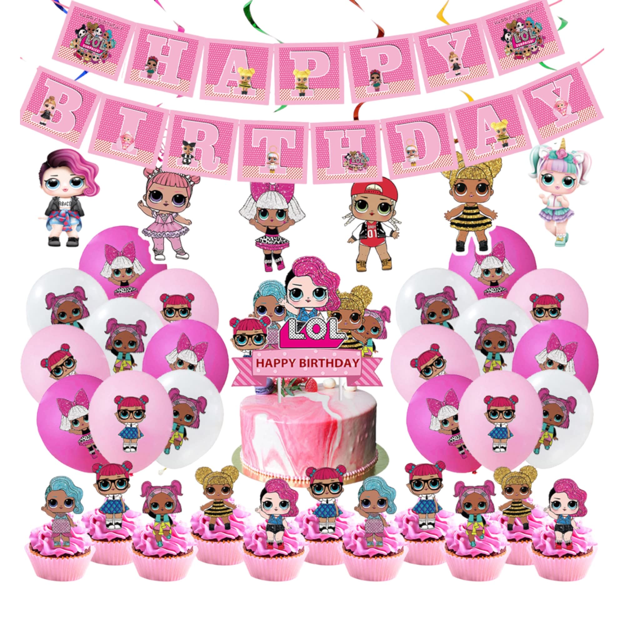 Buy HIGHLAND LOL Birthday Decorations for Girls – LOL Happy Birthday ...