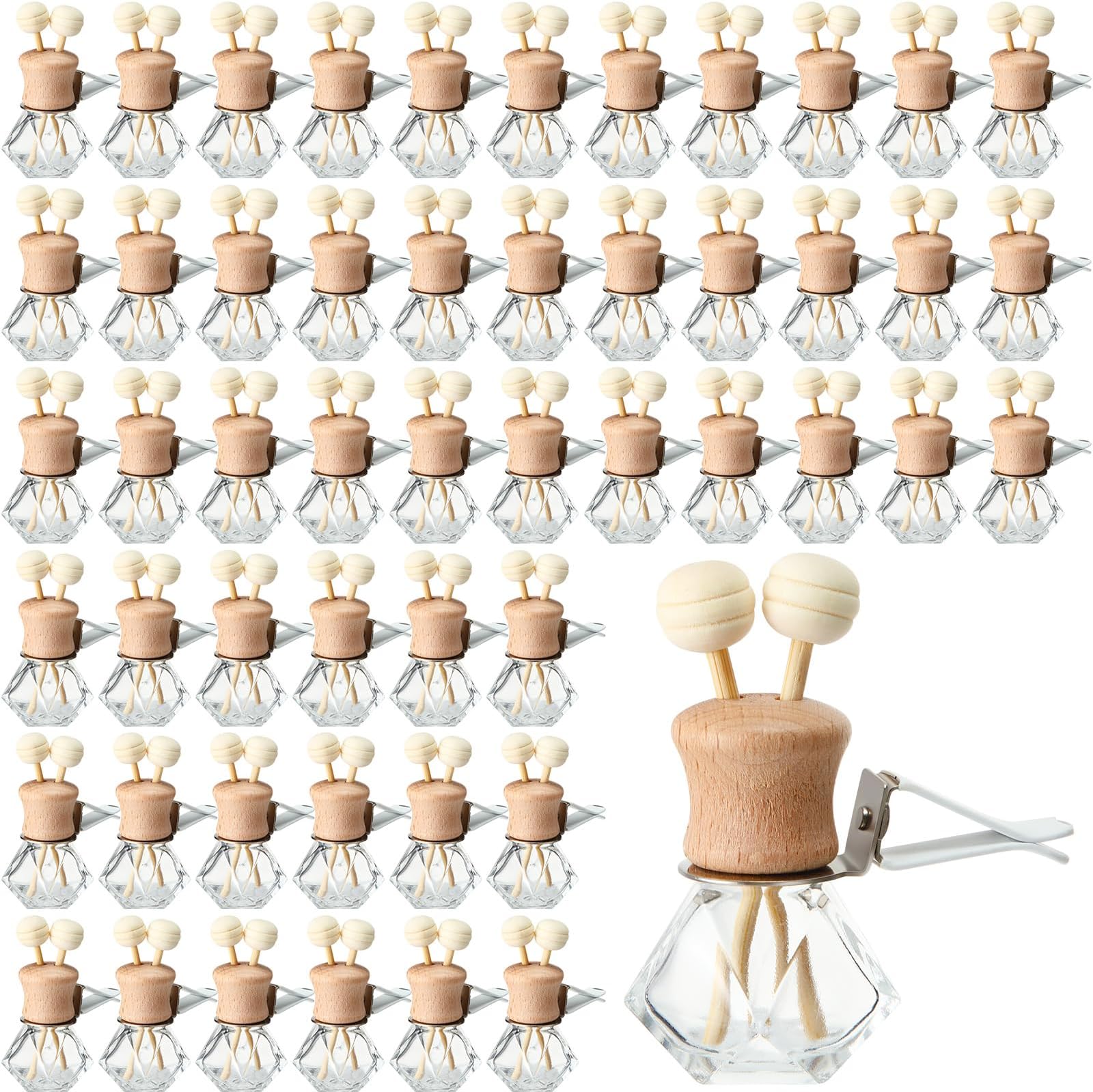 Amazon.com: Zubebe 60 Pack 8 ml Car Diffuser Bottle Bulk with Vent Clip ...
