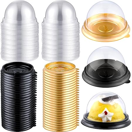 Amazon.com: Pralb 100 Set Clear Plastic Mini Cupcake Boxes Muffin Pod ...