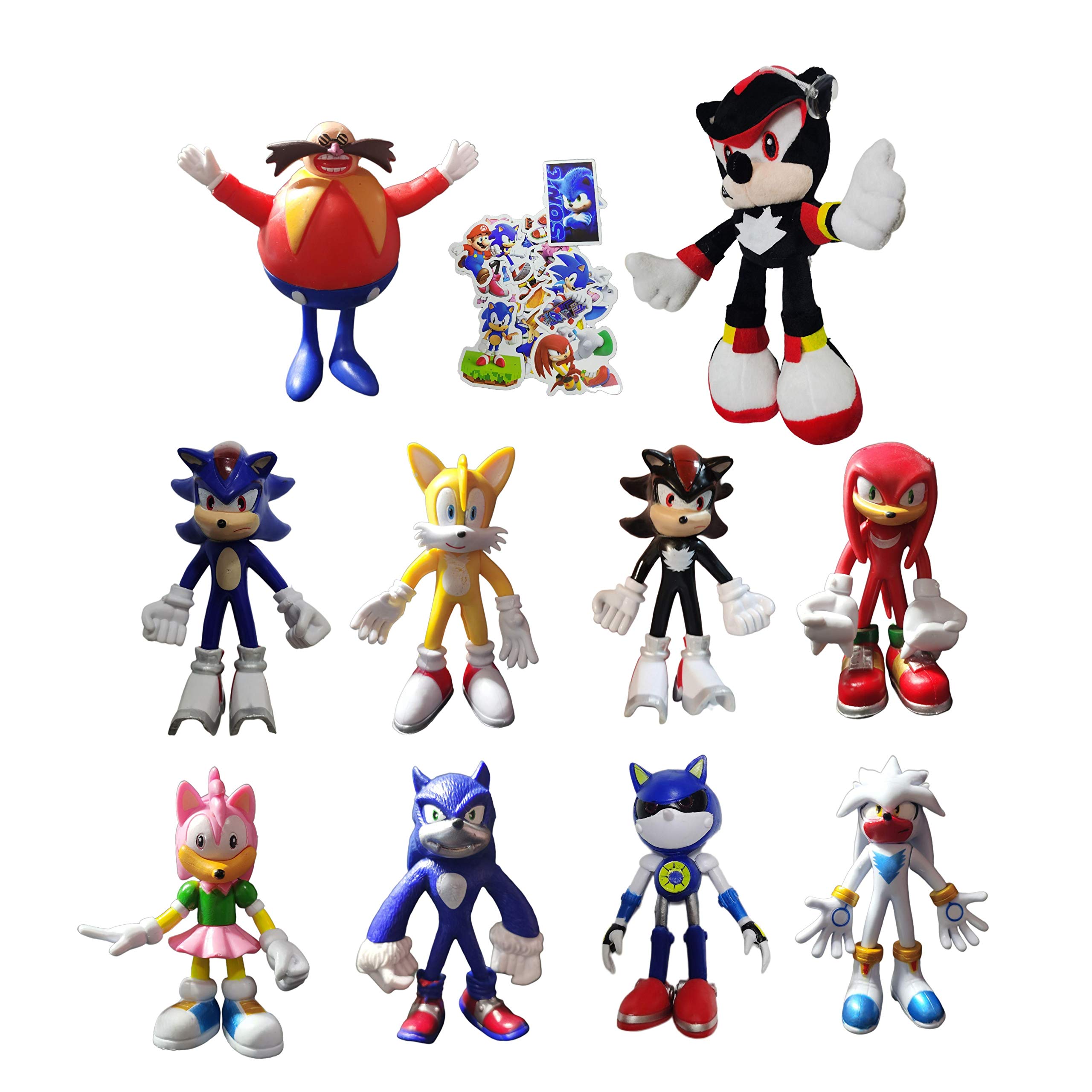 Buy Sonic Figures Plush Toys Set 9pcs/Set Figure+1plush Sonic Figures ...