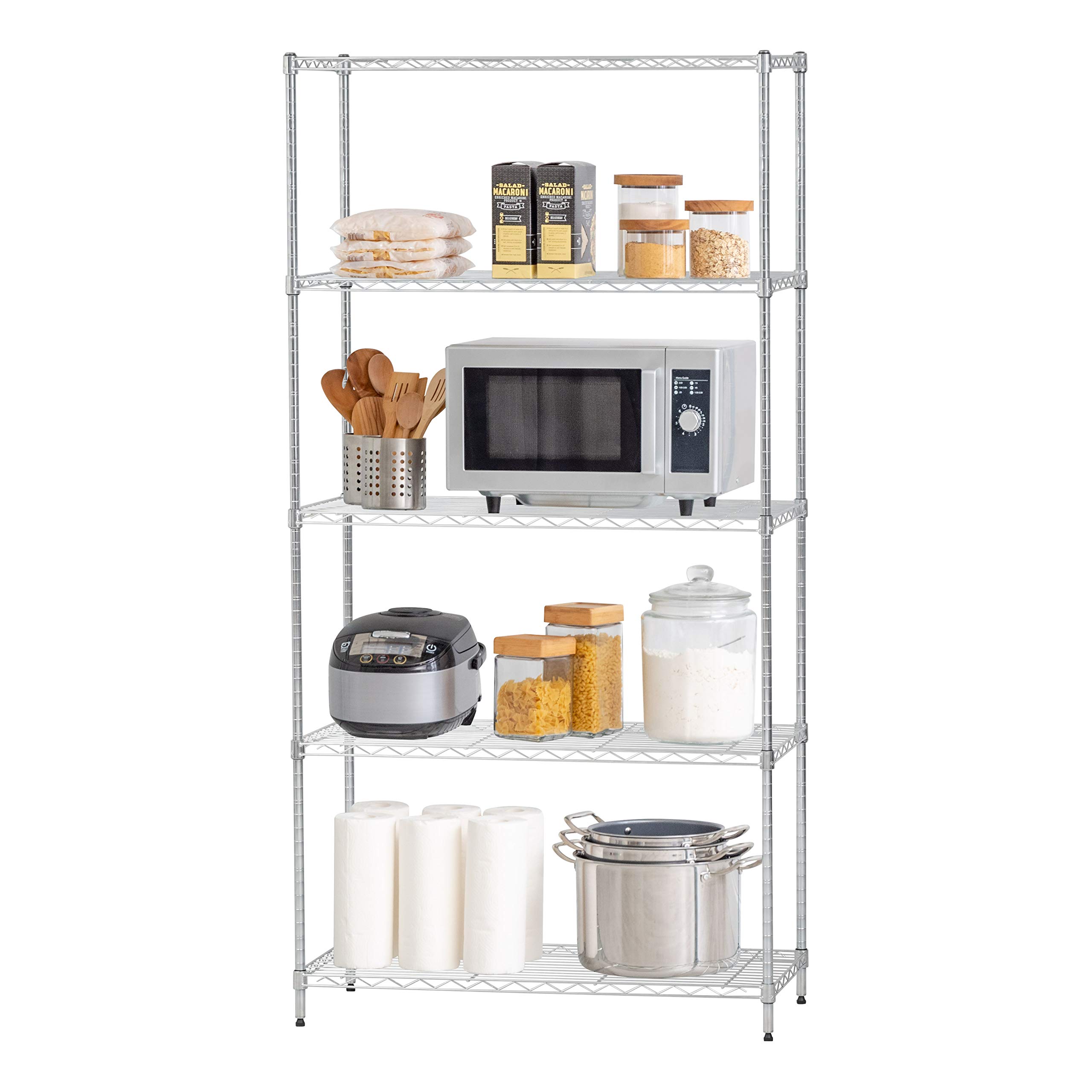 Buy Iris Ohyama, Metal Rack/Metal Racking Shelves/5-Shelf Shelving Unit ...