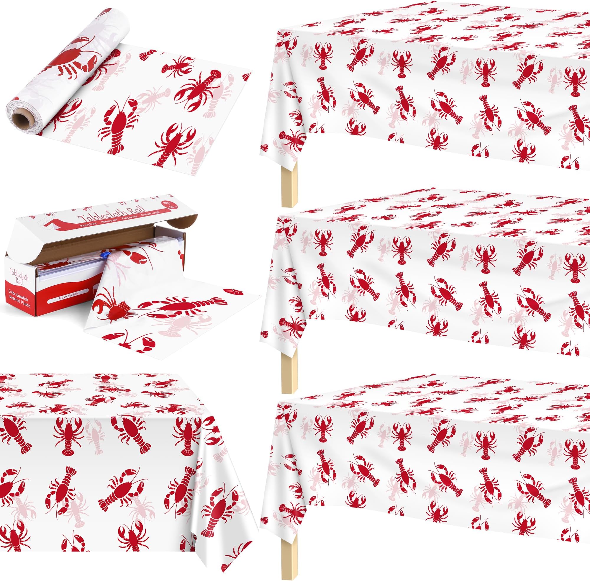 Lobster Party Table Covers 108x54 Inch Seafood Theme Fun Crawfish Party ...