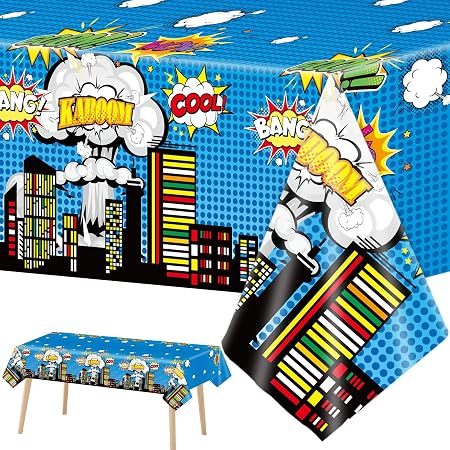 Amazon.com: Superhero Plastic Tablecloth - Birthday Party Table Decor ...