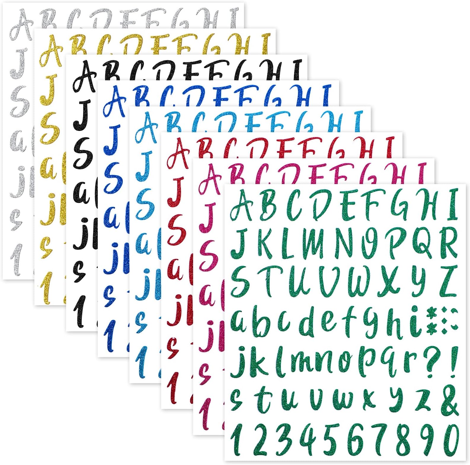 Amazon.com: 1900 Pieces 24 Sheets 12 Colors Self Adhesive Vinyl Letter ...