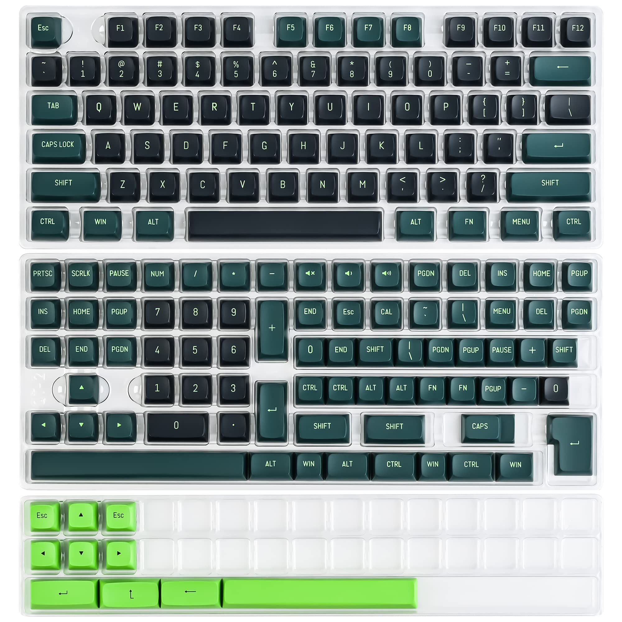 Snapklik.com : 160 Fluorescent Green Full Key Cap Group, CSA Profile ...