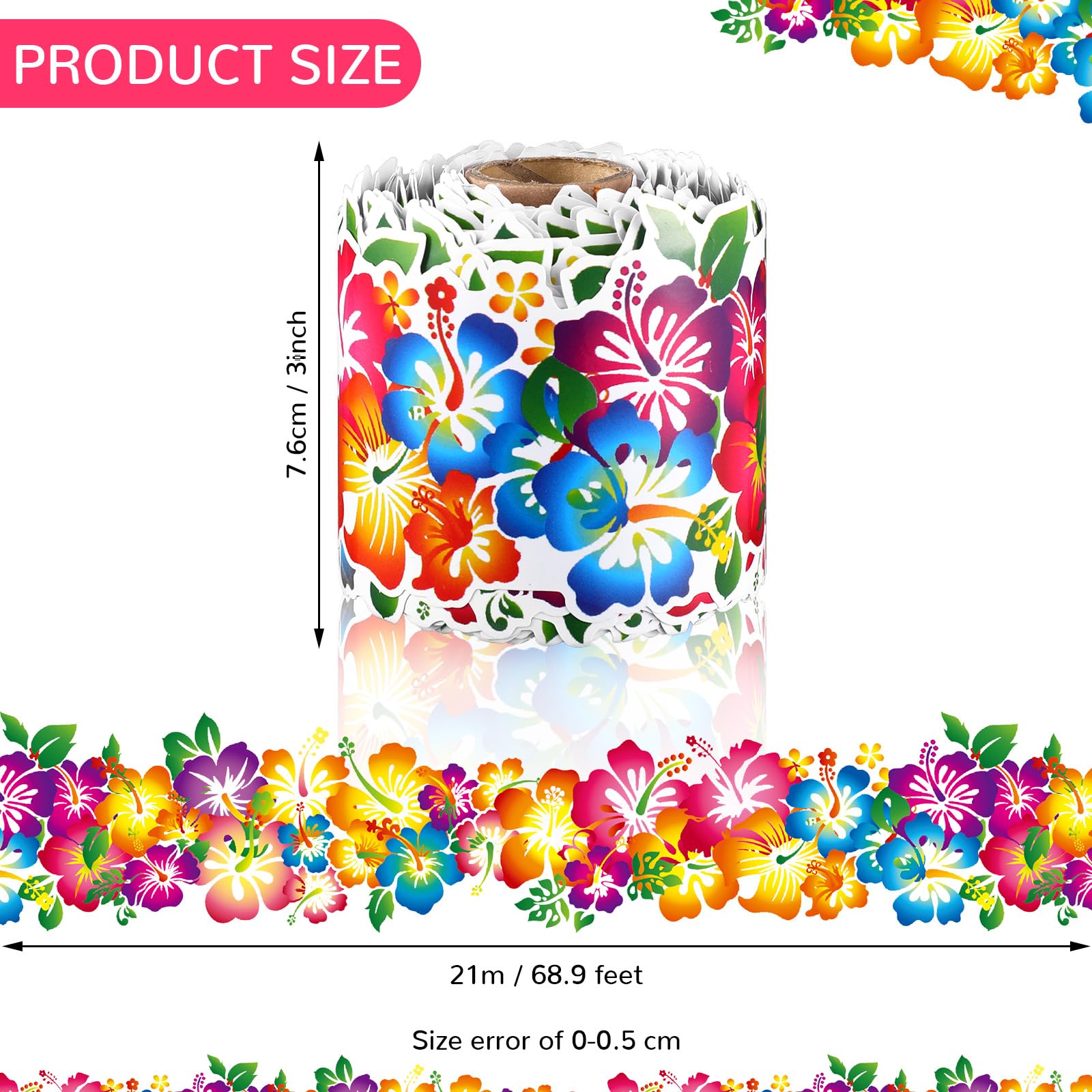 Snapklik.com : 68.9 Feet Hibiscus Border Bulletin Board Border Flower ...